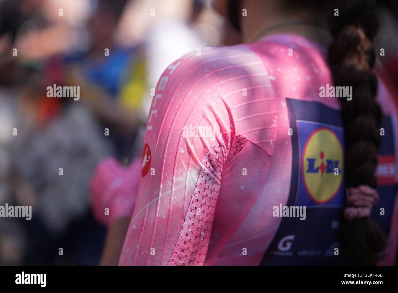 Italy’s Elisa Balsamo of Lidl - Trek’s pink jersey during Stage 2 of ...