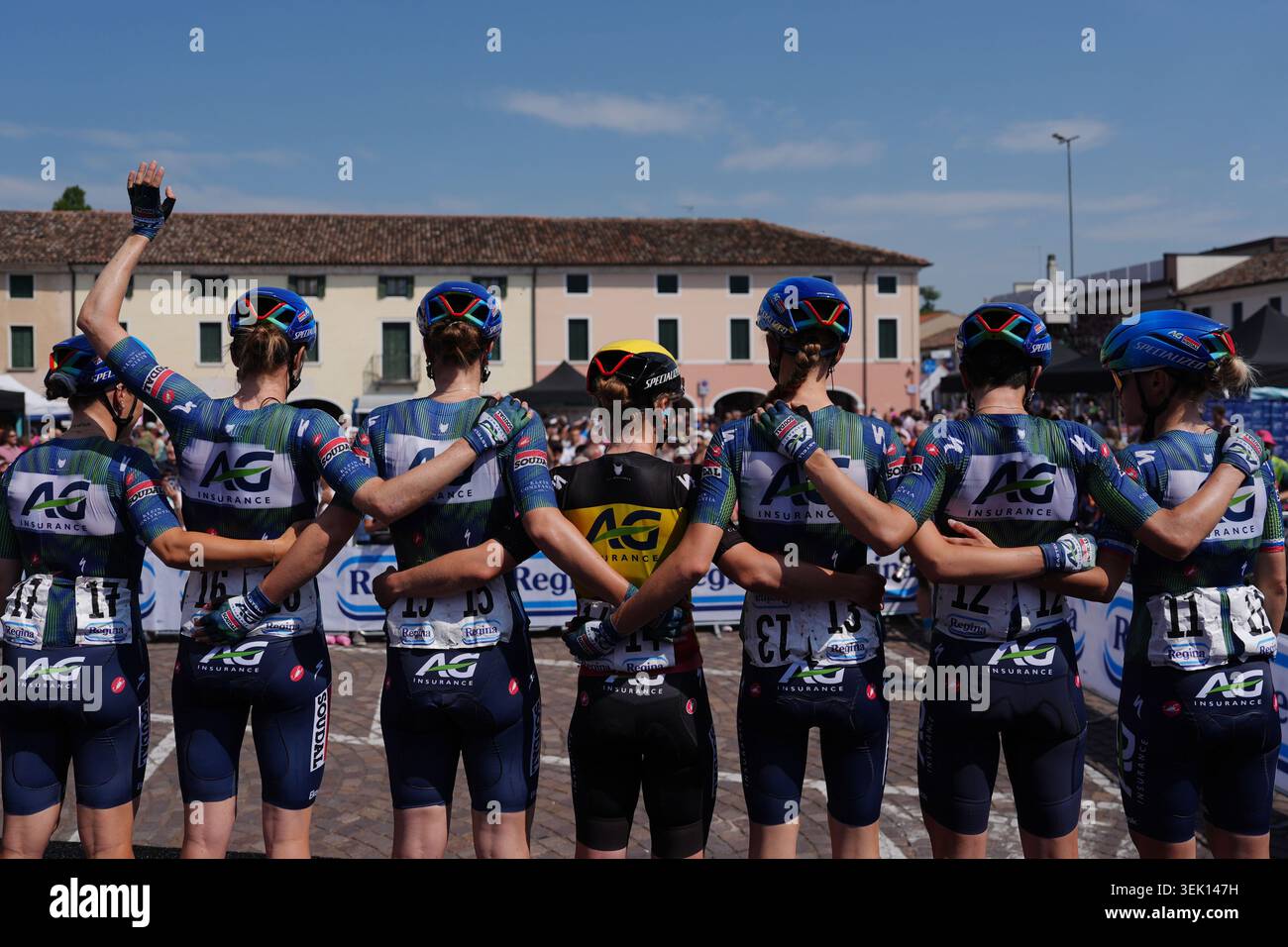 Pre race Ag Insurance - Soudal Team’s during Stage 2 of the Giro d ...