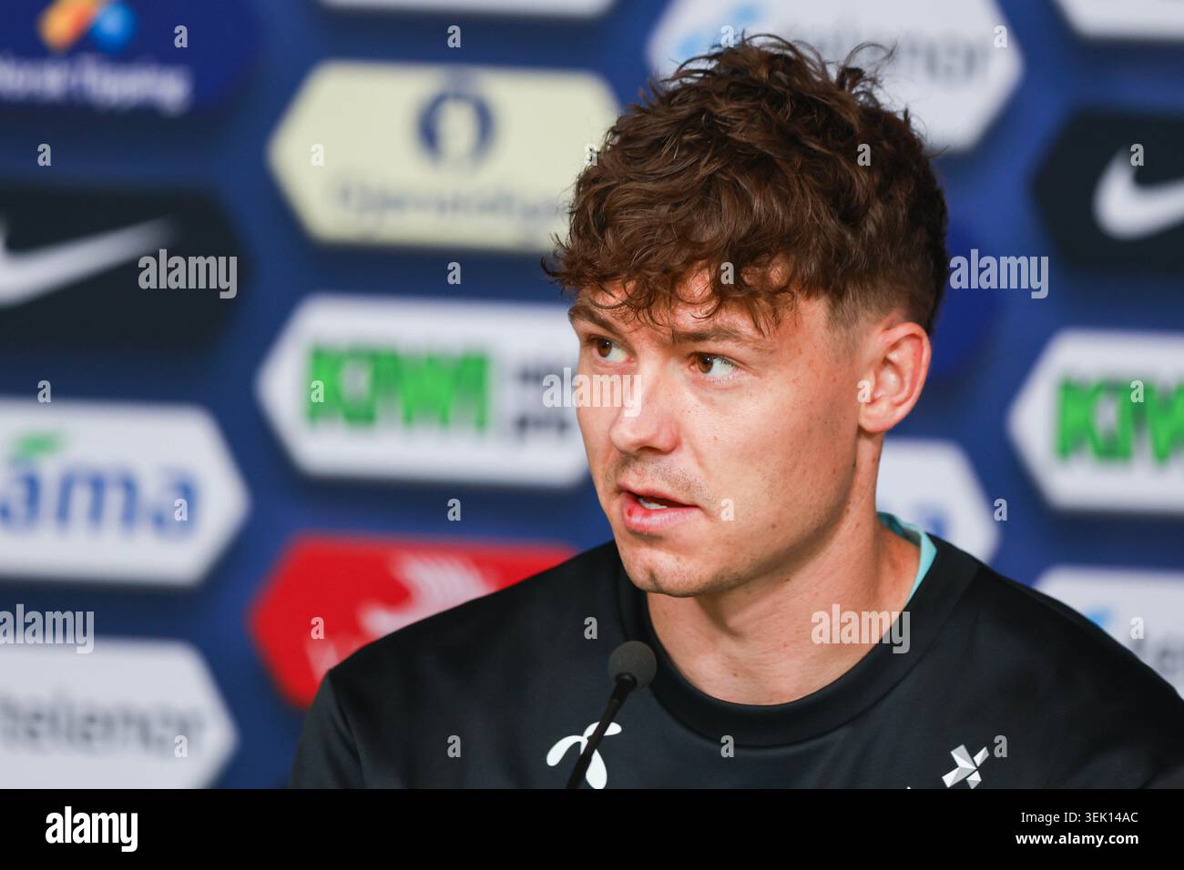 Oslo 20260531. Jørgen Strand Larsen during a press conference with the ...