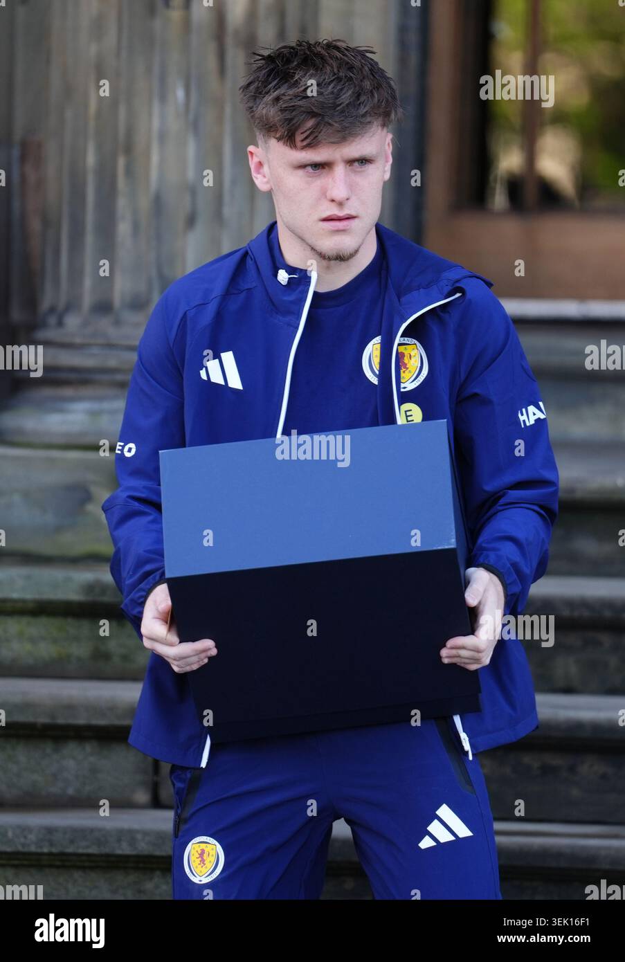Scotland's Ben Gannon-Doak as the arrive at the team hotel in Glasgow ...