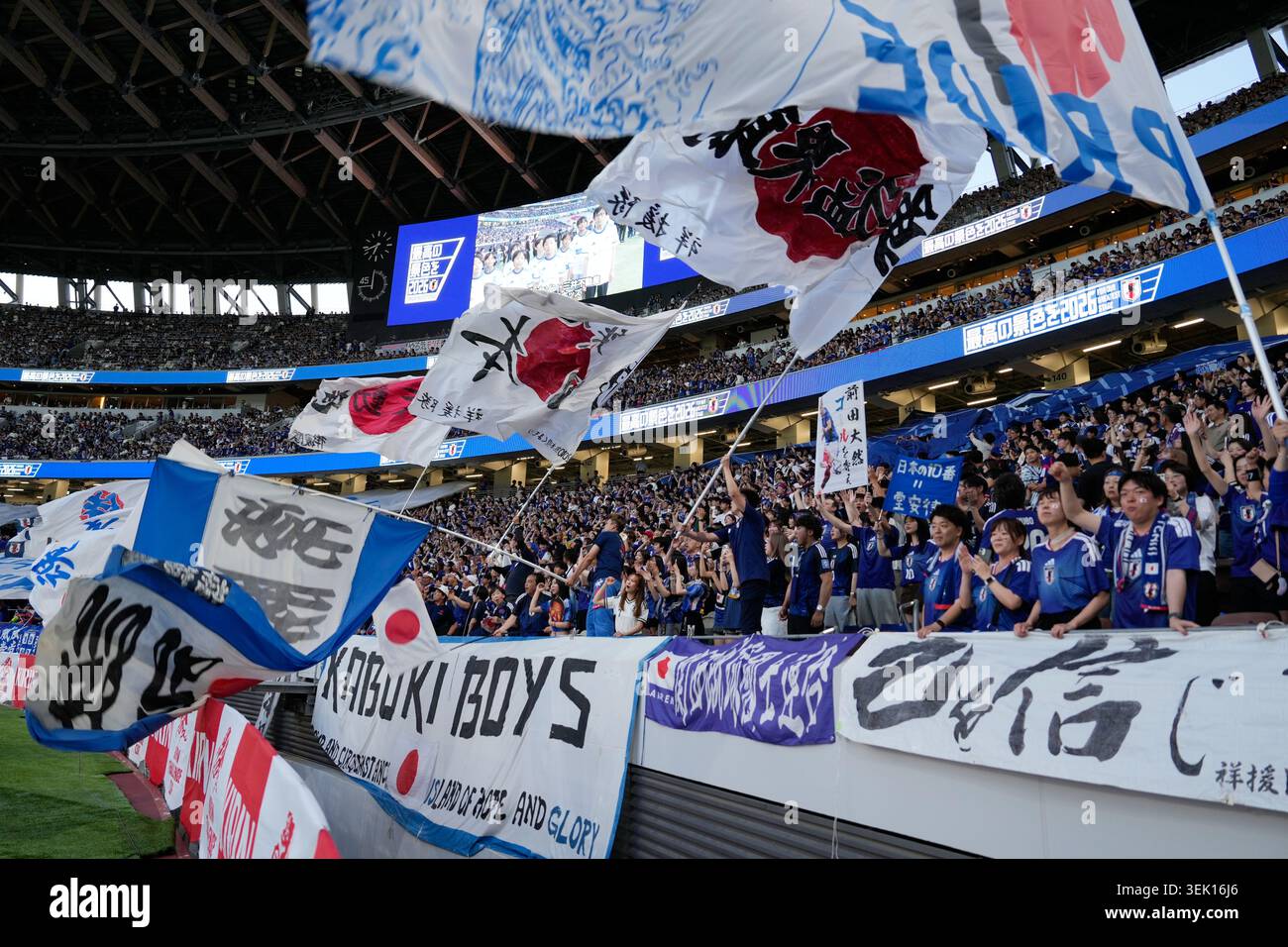 Fans react ahead of the friendly soccer international between Japan and ...