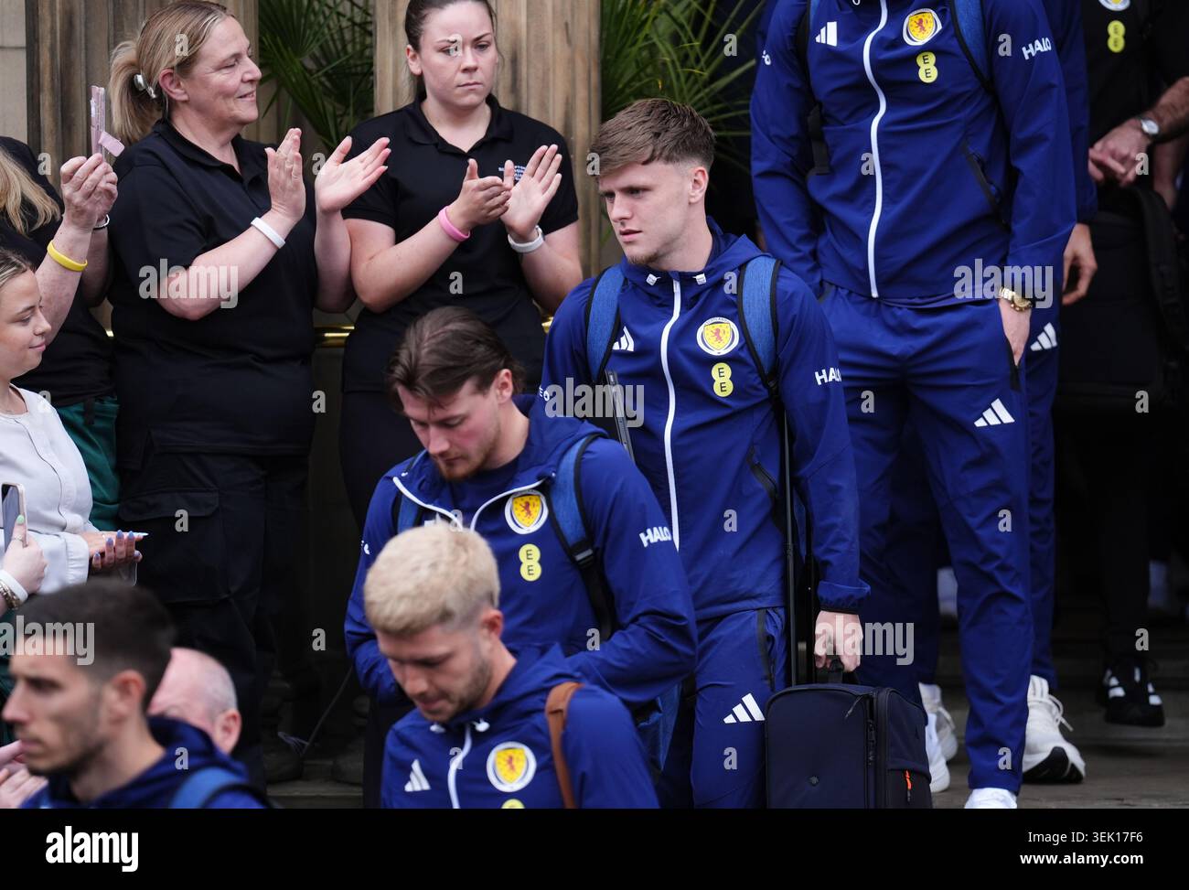 Scotland's Ben Gannon-Doak as the players leave the team hotel in ...
