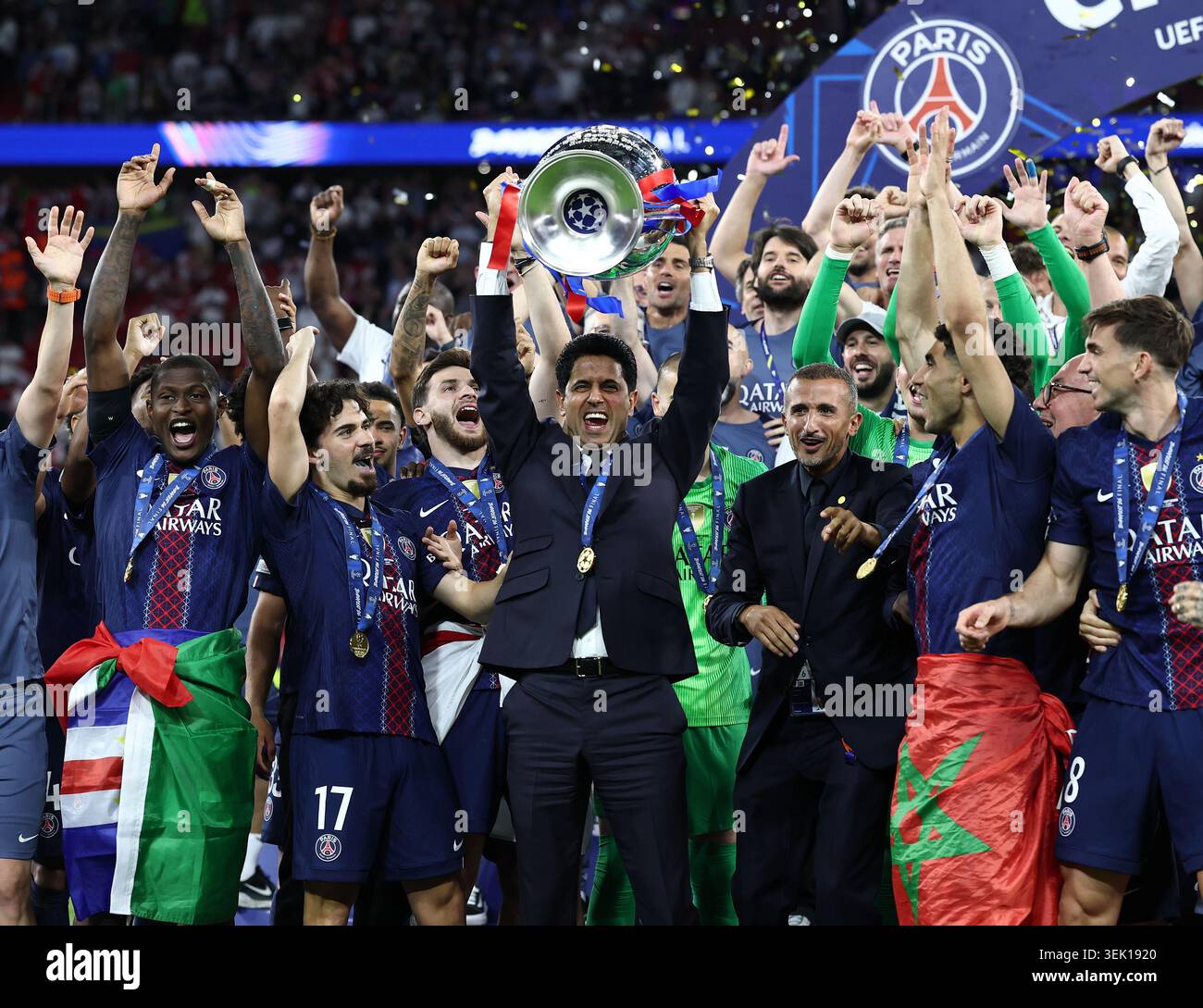 Budapest, Hungary, 30th May 2026. President of PSG Nasser Al-Khelaifi ...