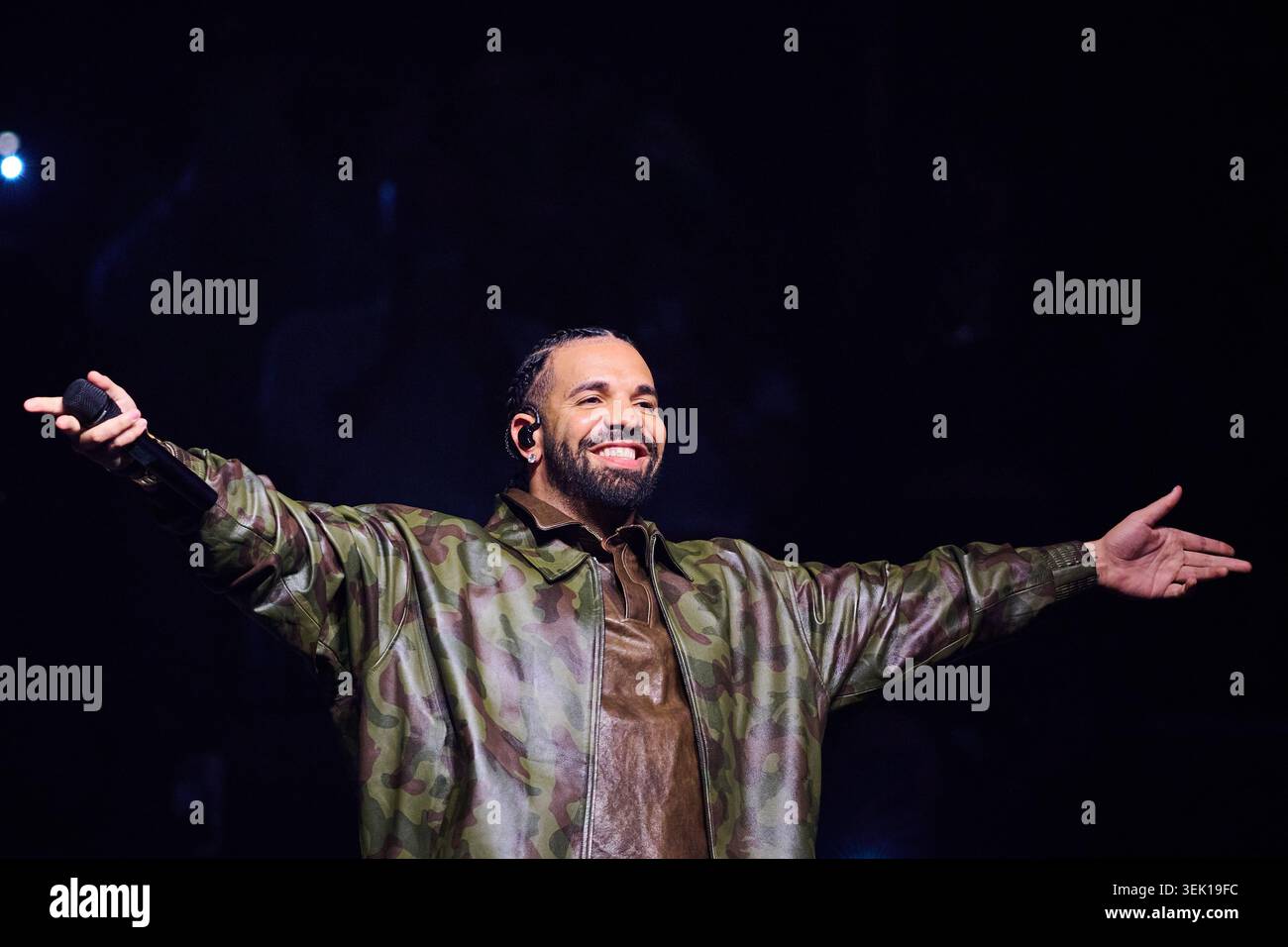 Drake performs during a concert by Vybz Kartel at Scotiabank Arena in ...