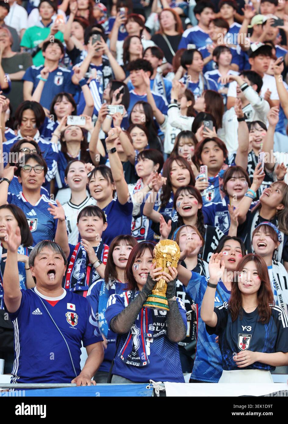 Japan's supporters chant before an international friendly match against ...