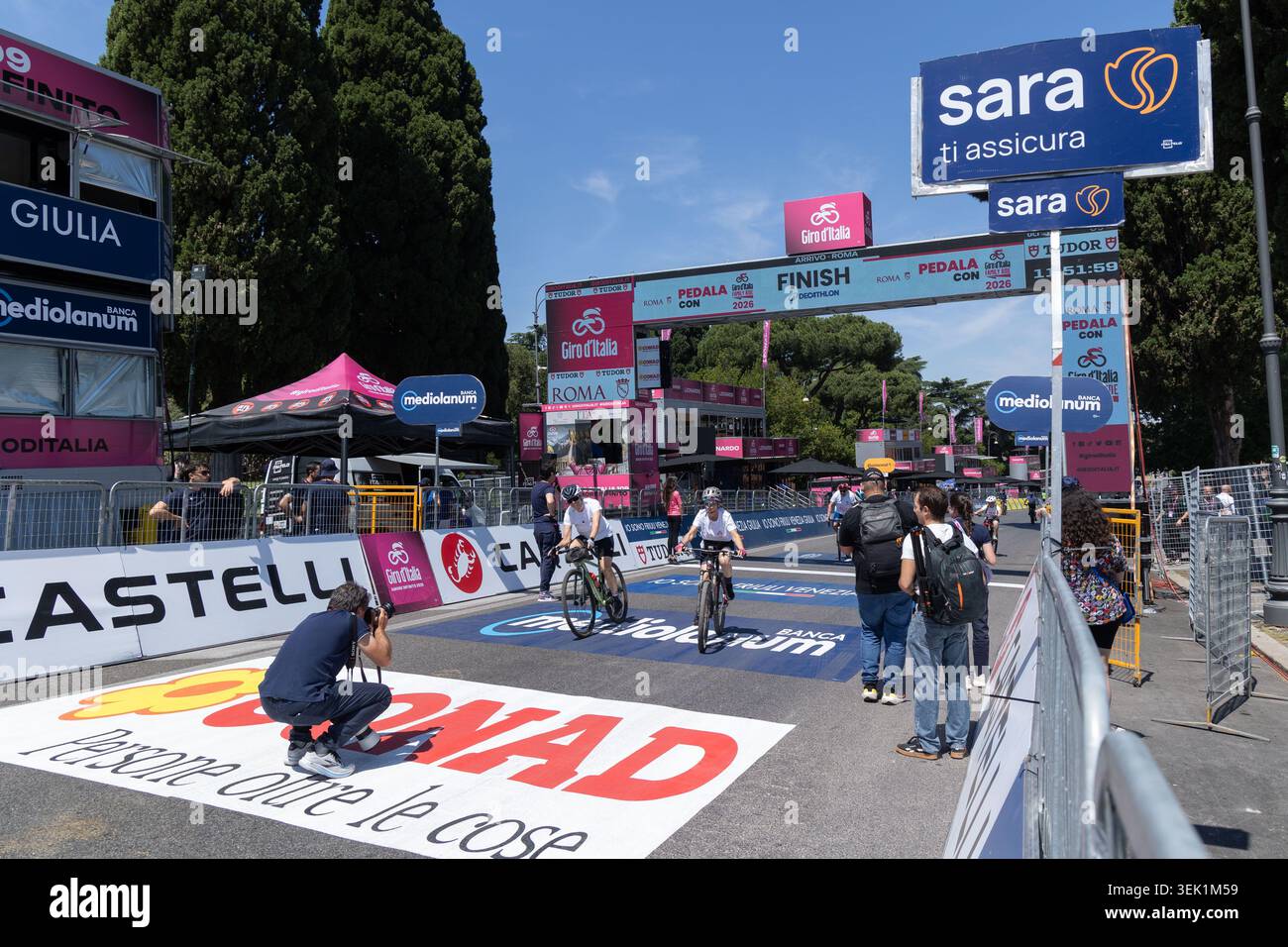 IPA85209732 - Cyclists at the finish line during the Family Ride 2026 ...