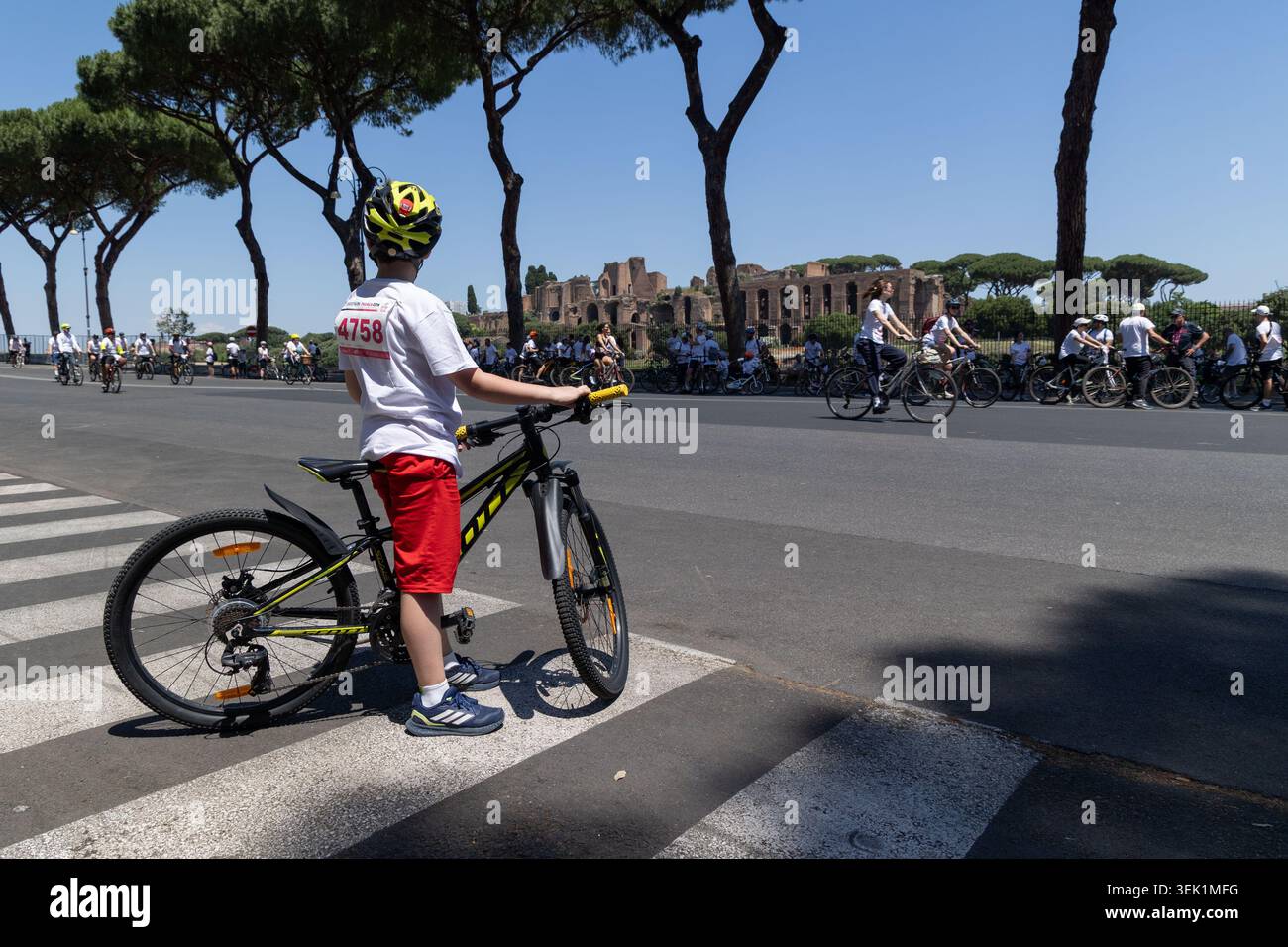 IPA85209705 - Cyclists at the finish line during the Family Ride 2026 ...