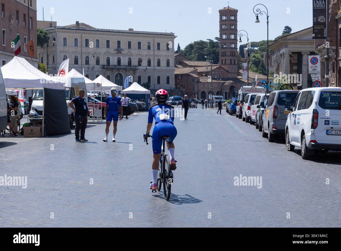 IPA85209709 - Cyclist waiting for the last stage of the Giro d'Italia ...