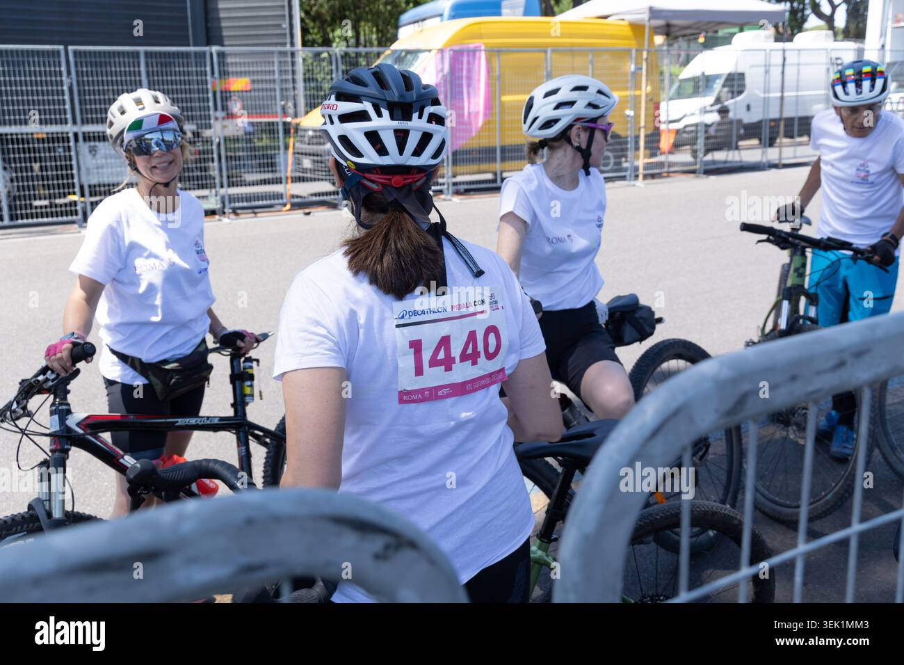 IPA85209742 - Cyclists at the finish line during the Family Ride 2026 ...