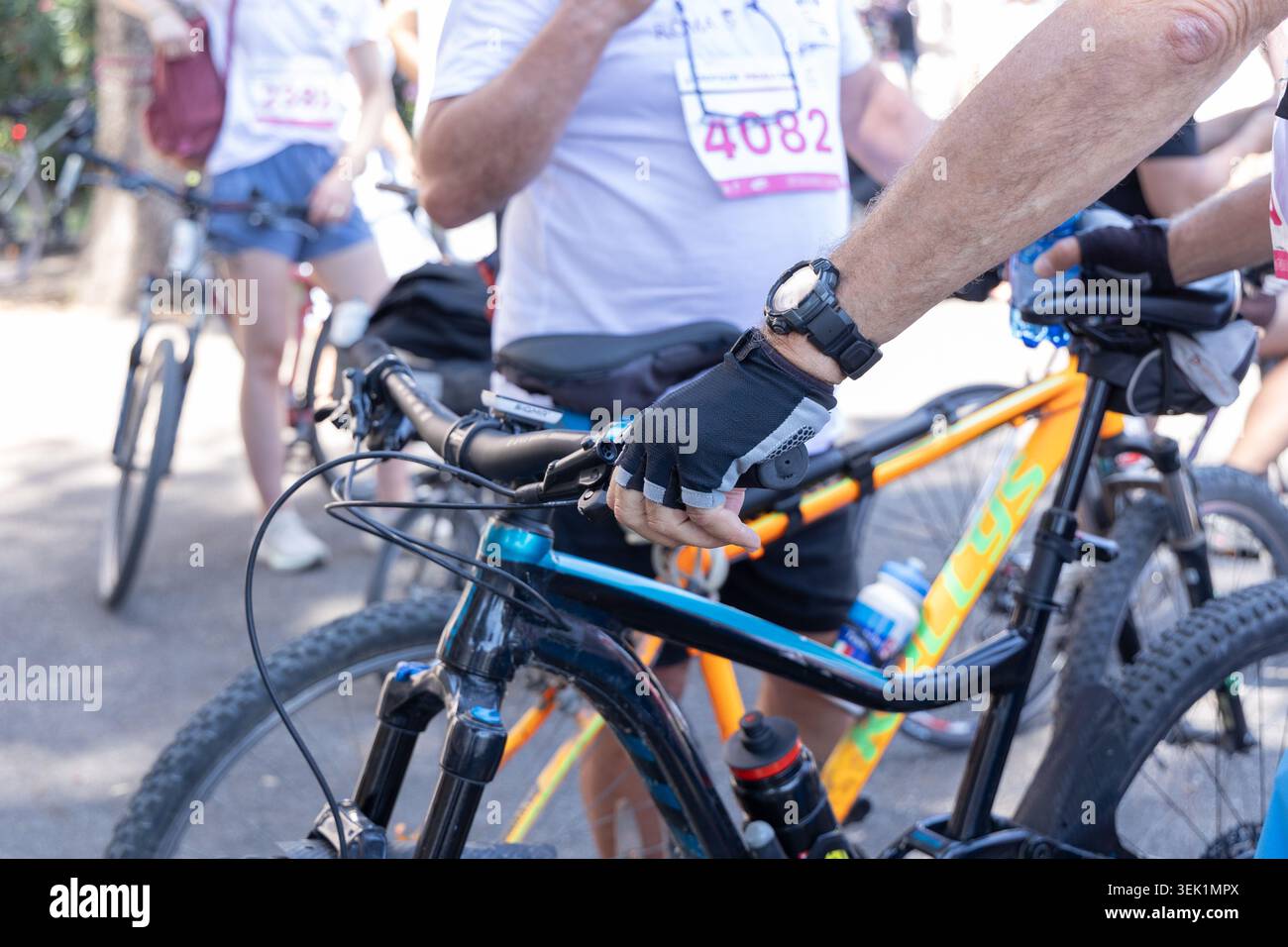 IPA85209756 - Cyclists at the finish line during the Family Ride 2026 ...