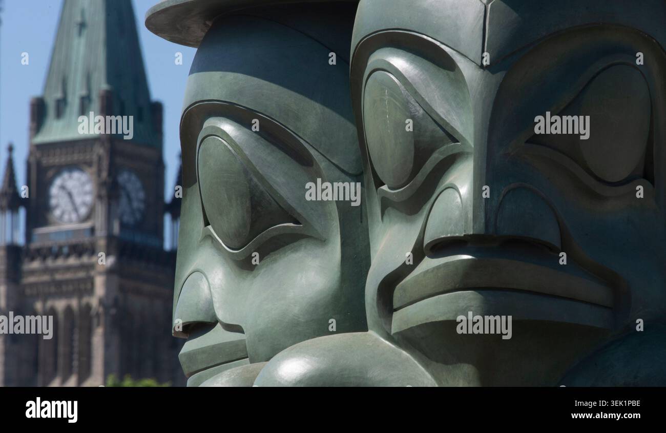The Three Watchmen statue is seen near Parliament Hill Wednesday, June ...