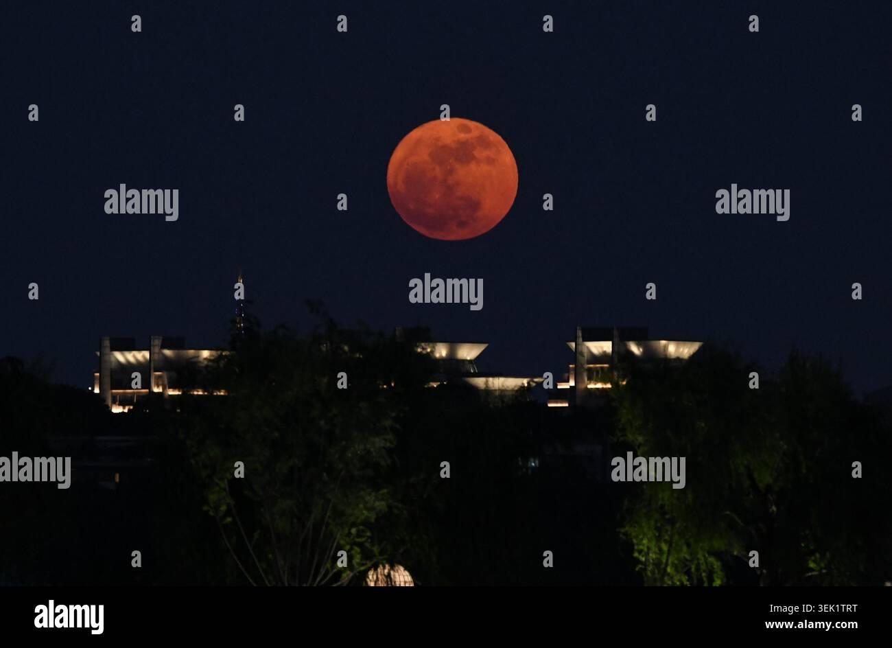 The year's smallest full moon, also known as a 'Blue Moon', appears ...