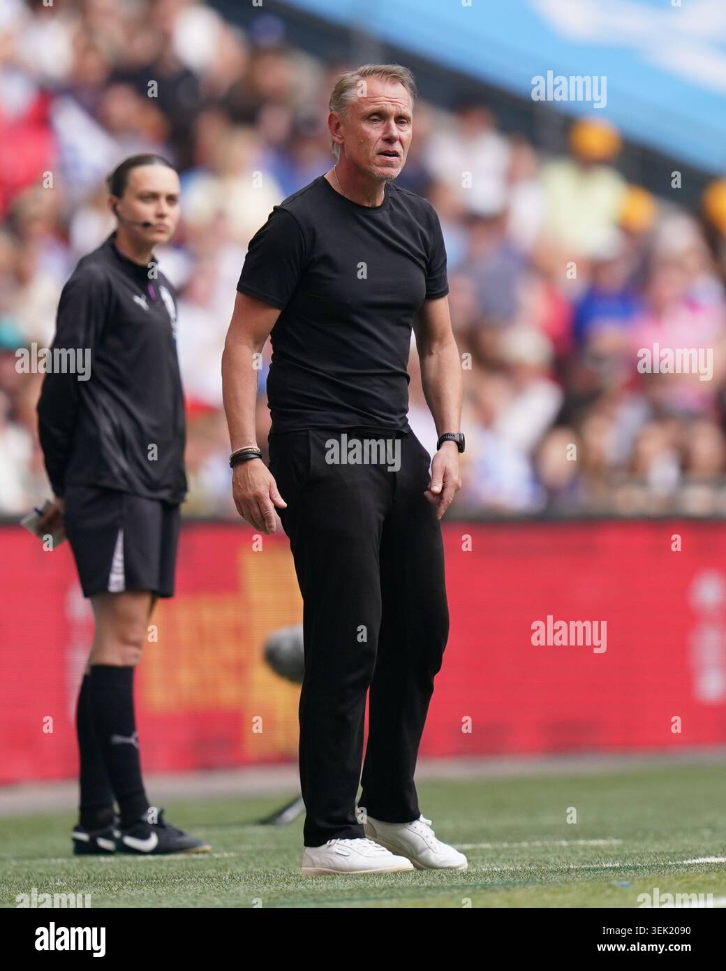 Andrée Jeglertz, Manager of Manchester City during the Brighton & Hove ...