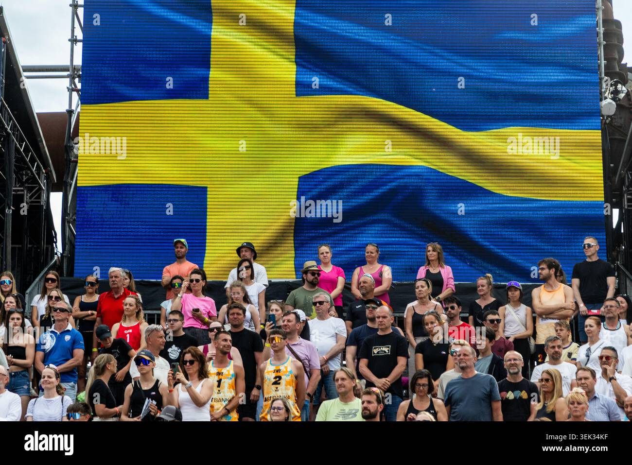 Fans during the Pro Tour, beach volleyball tournament of Elite category ...