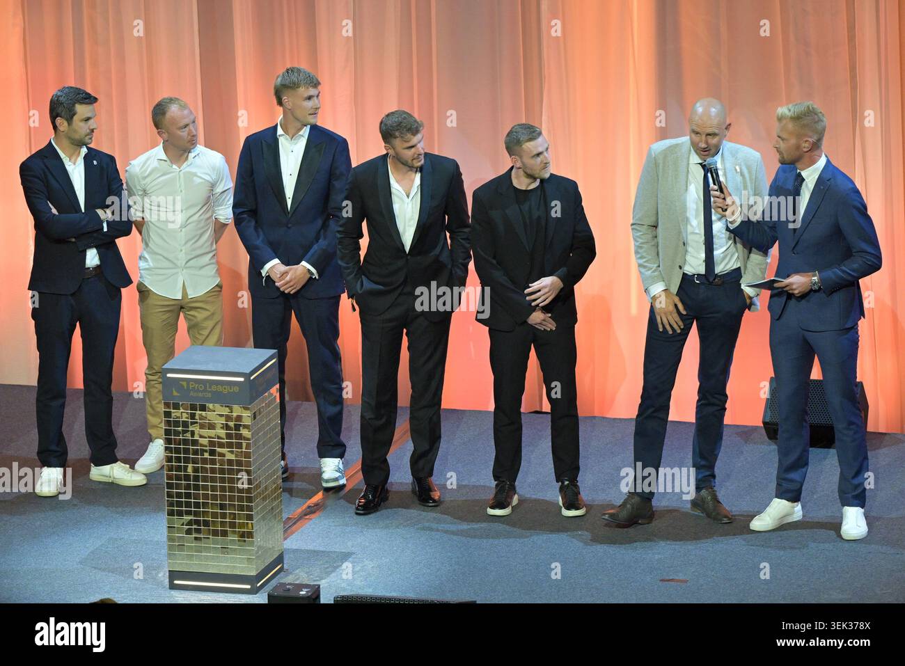 players of Beveren , Bob Peeters and Ruben Van Gucht pictured during ...