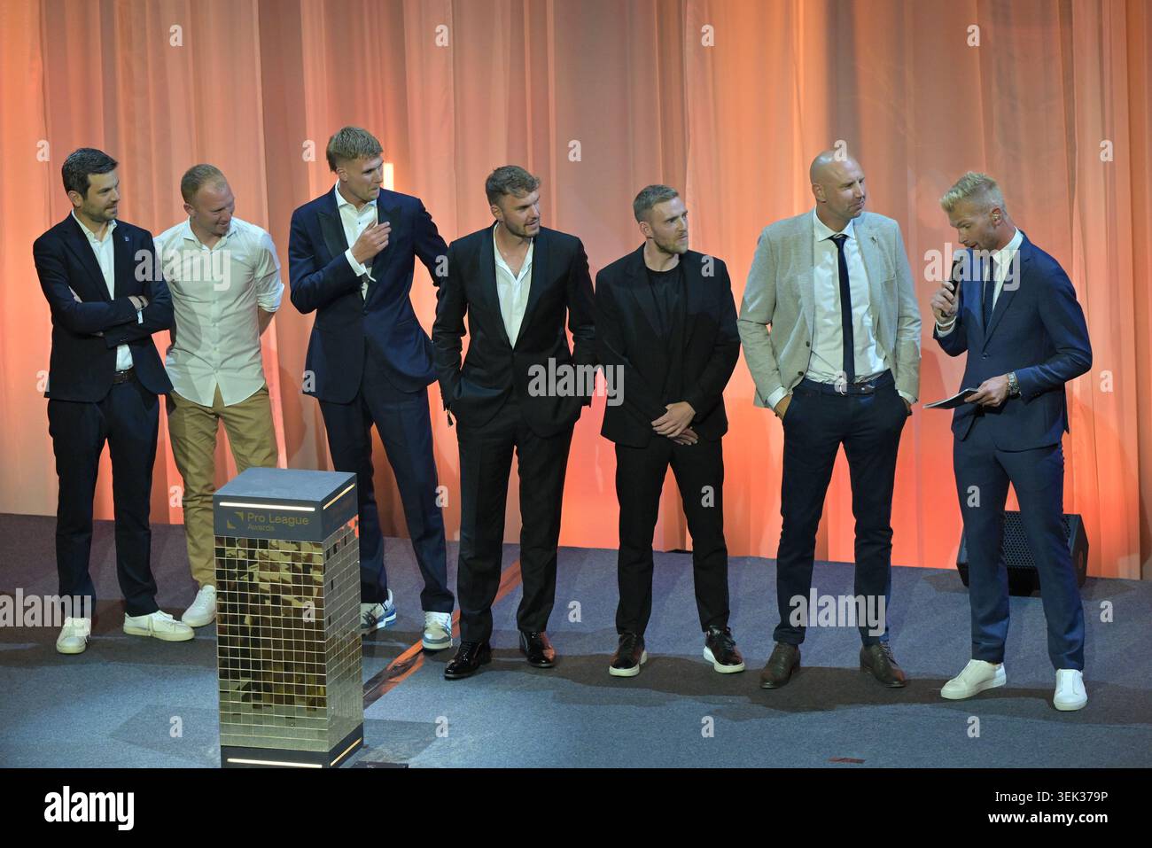 players of Beveren , Bob Peeters and Ruben Van Gucht pictured during ...