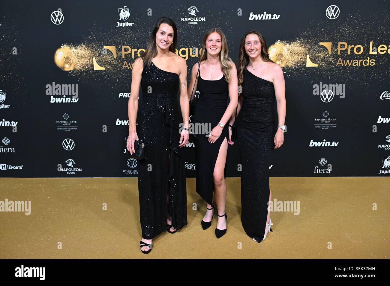 Amélie Delabre , Aude Waldbillig and Fran Meersman pictured during the ...