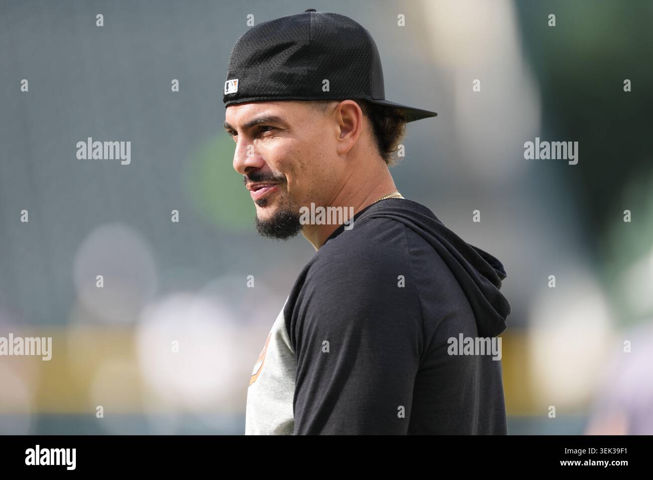 San Francisco Giants shortstop Willy Adames (2) warms up before a ...