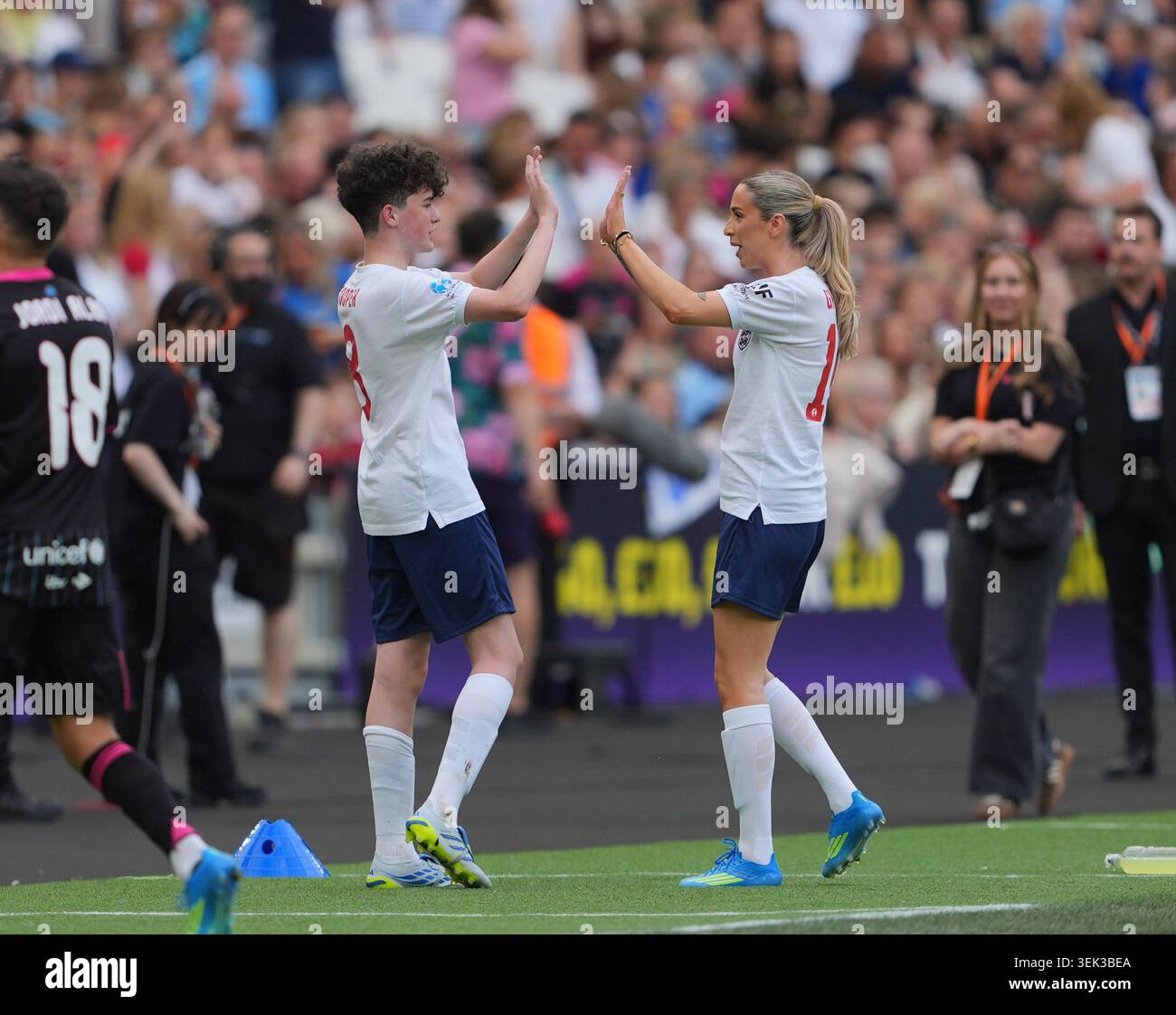 England's GK Barry and Owen Cooper during Soccer Aid for UNICEF 2026 at ...