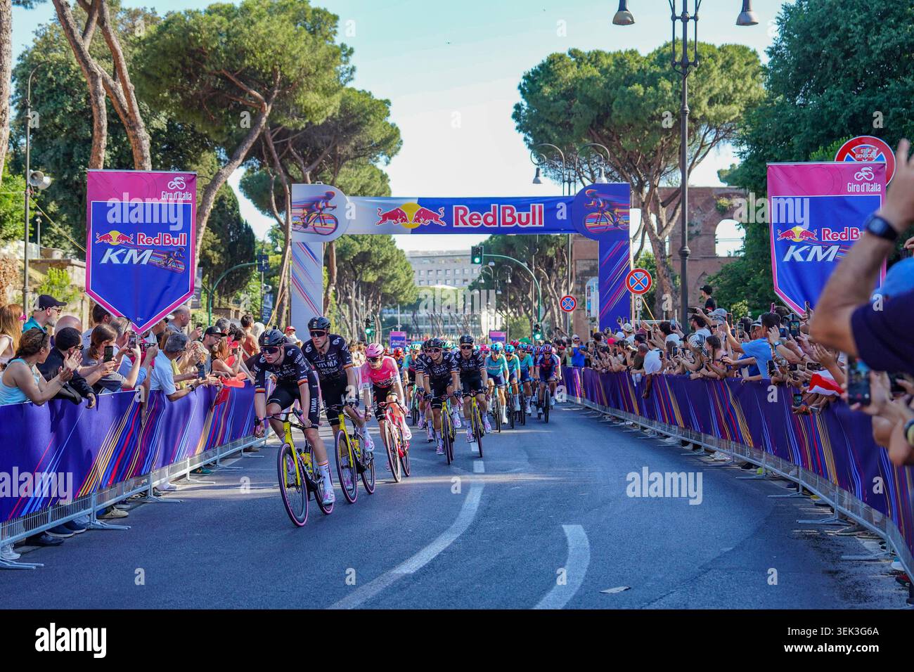 IPA85221427 - Tha Giro d'Italia passing at Km Red Bull in Rome during ...