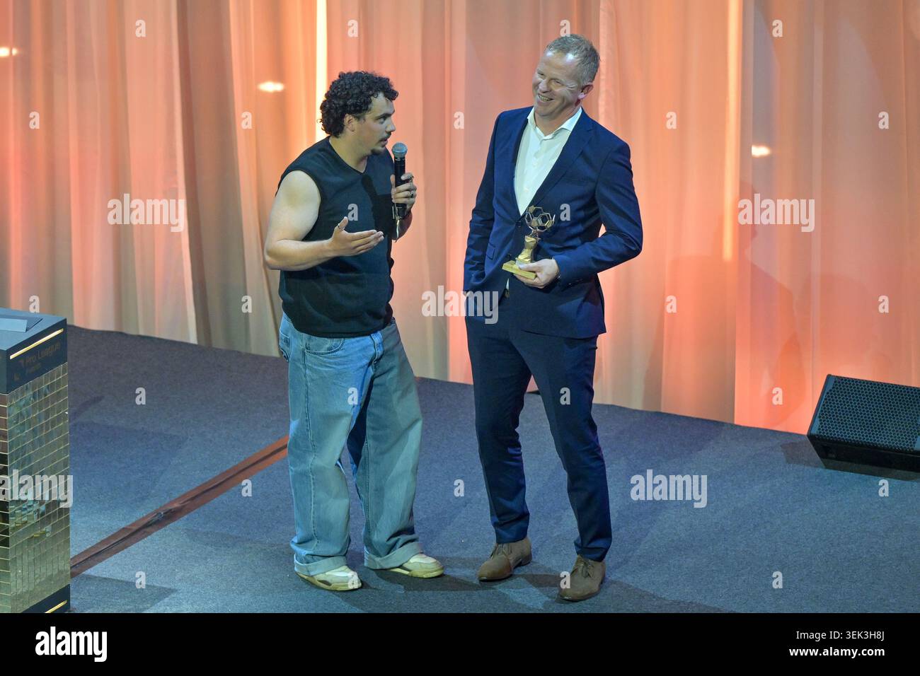 Arno the Kid pictured with Wouter Vrancken during the Pro League Awards ...
