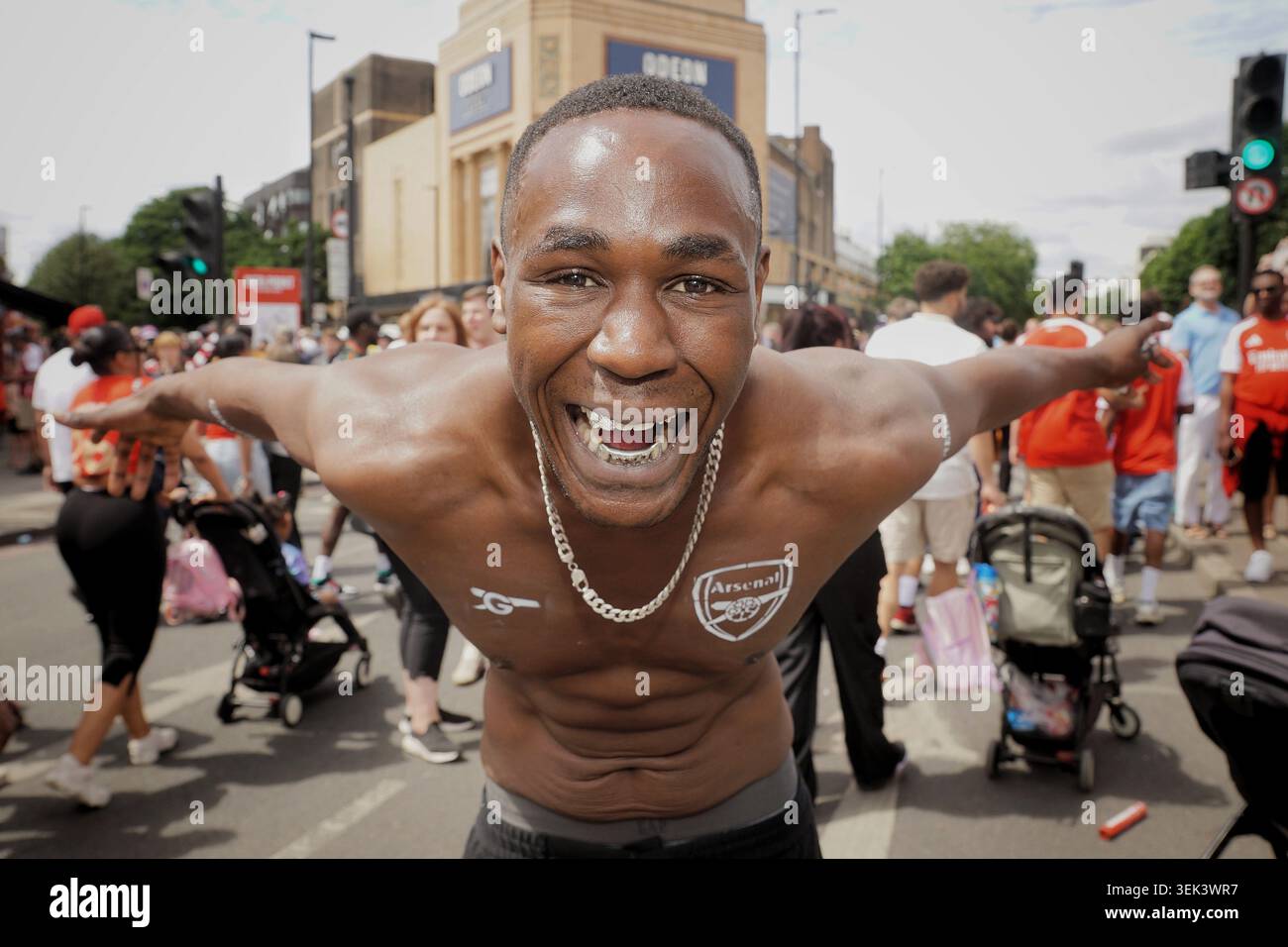 Arsenal Parade. London. UK. 31st May 2026.Football team Arsenal having ...