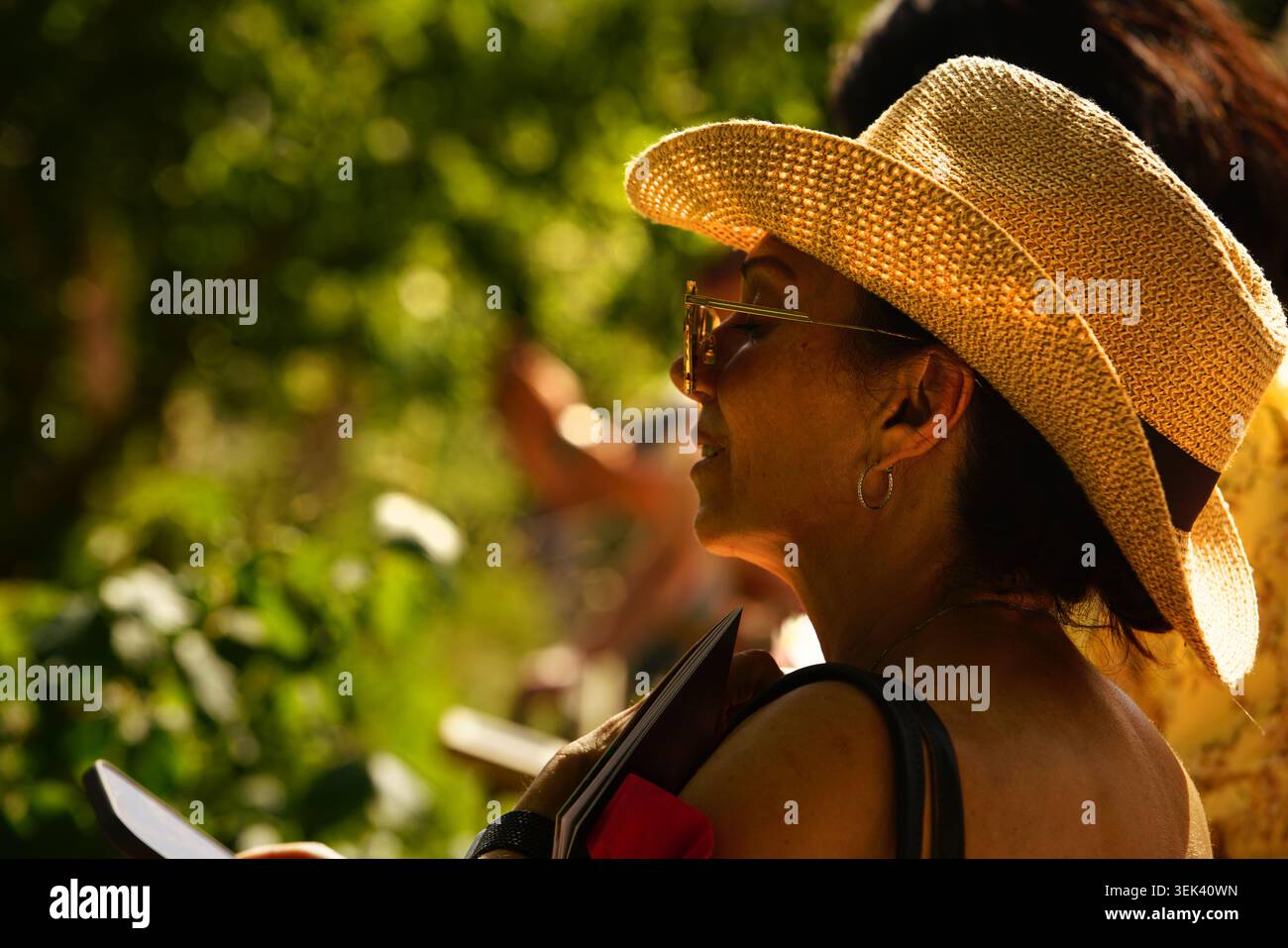 London UK May 22 2026 Beautiful woman with Cowboy (American) hat posing ...