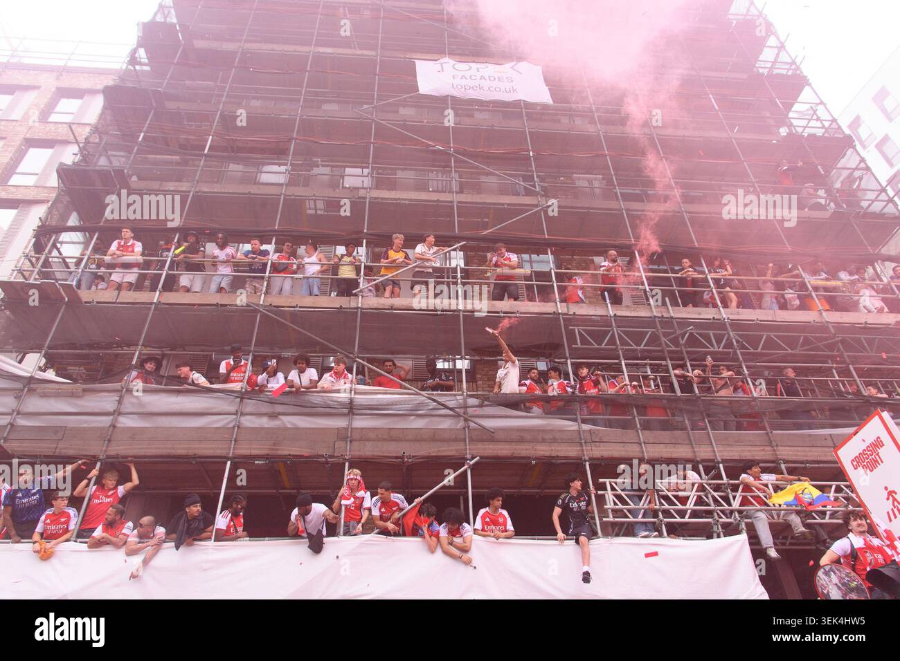 London, UK. 31 May 2026. Pictured: Arsenal fans in Islington at Arsenal ...