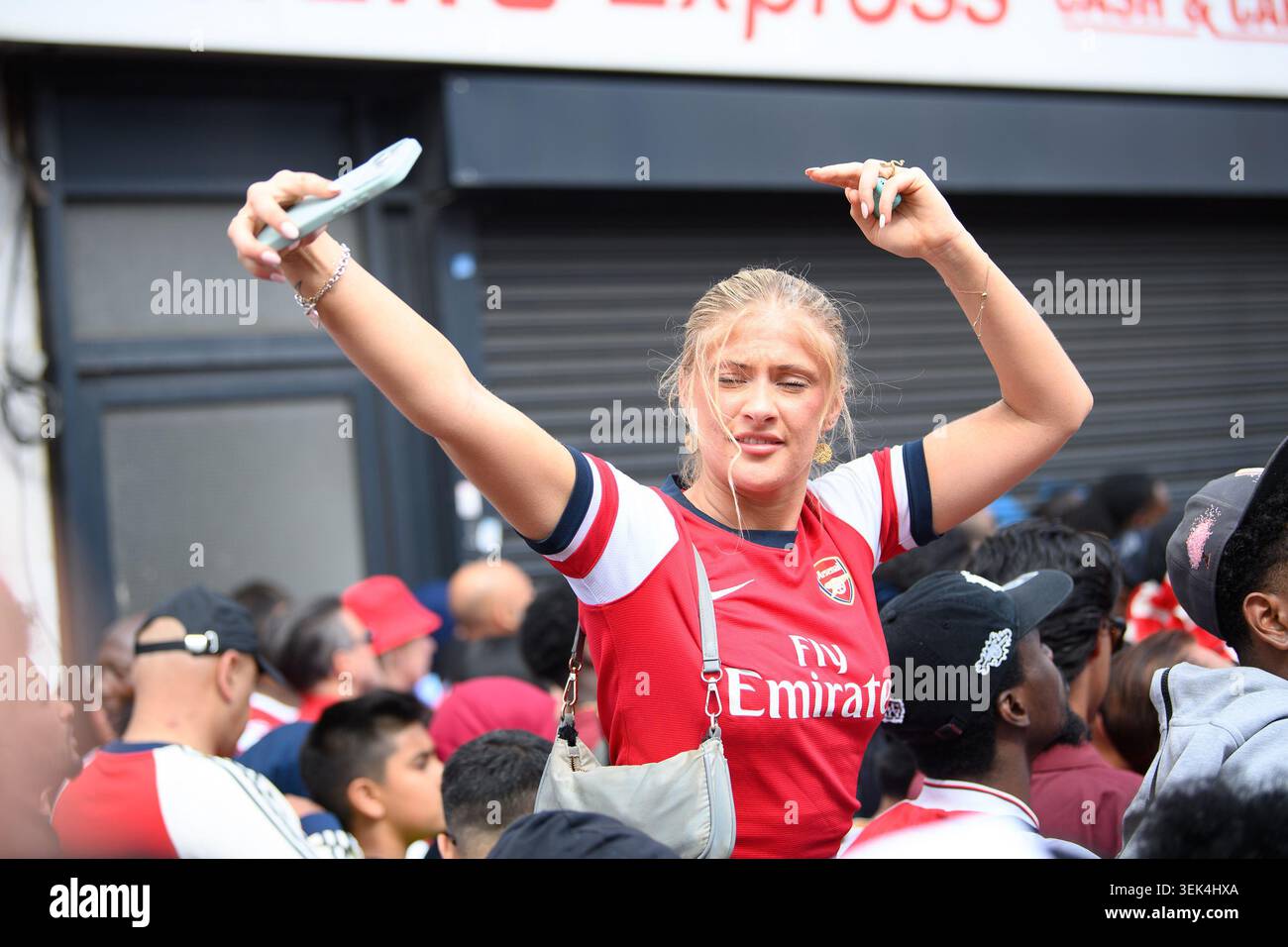 London, UK. 31 May 2026. Pictured: Arsenal fans in Islington at Arsenal ...