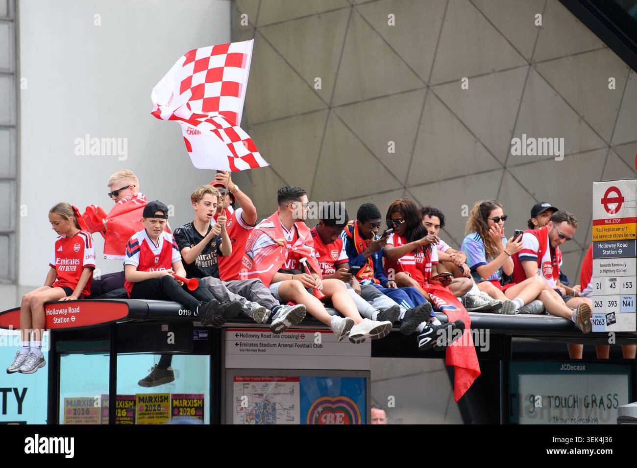 London, UK. 31 May 2026. Pictured: Arsenal Fans in Islington at Arsenal ...