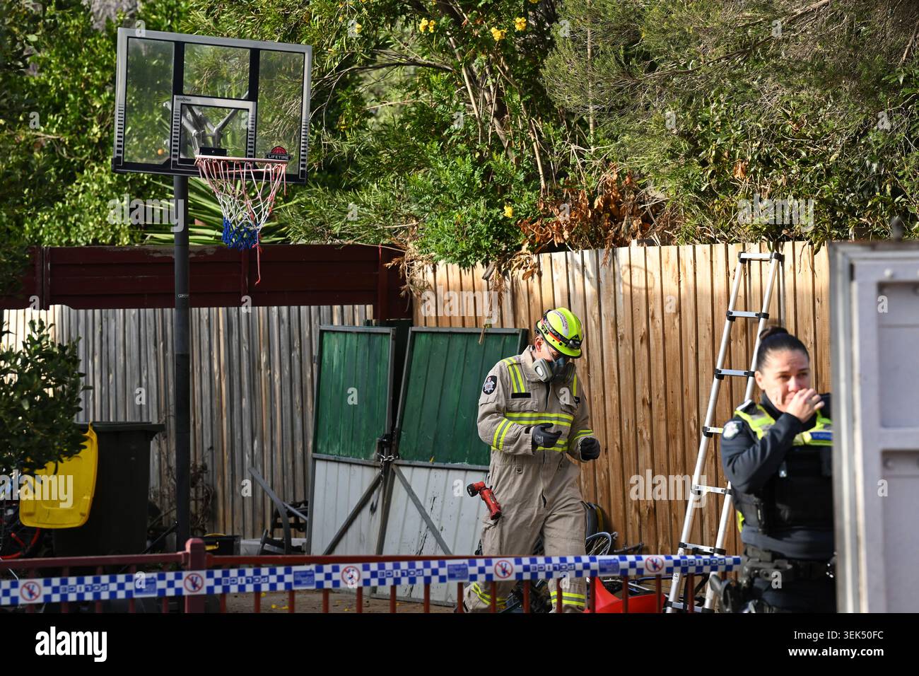 Firefighters and Victoria Police at the scene of a fatal house fire in ...