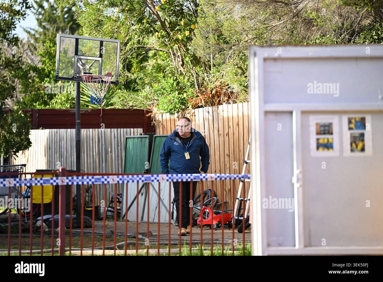 Authorities at work at the scene of a fatal house fire in Werribee in ...