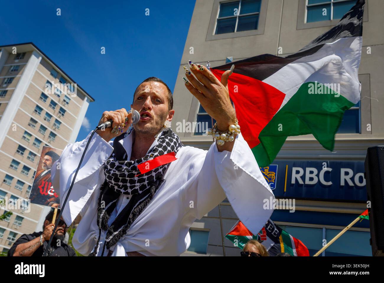 Toronto, Canada. 31st May, 2026. Local Pro-Palestine activist Norrad ...