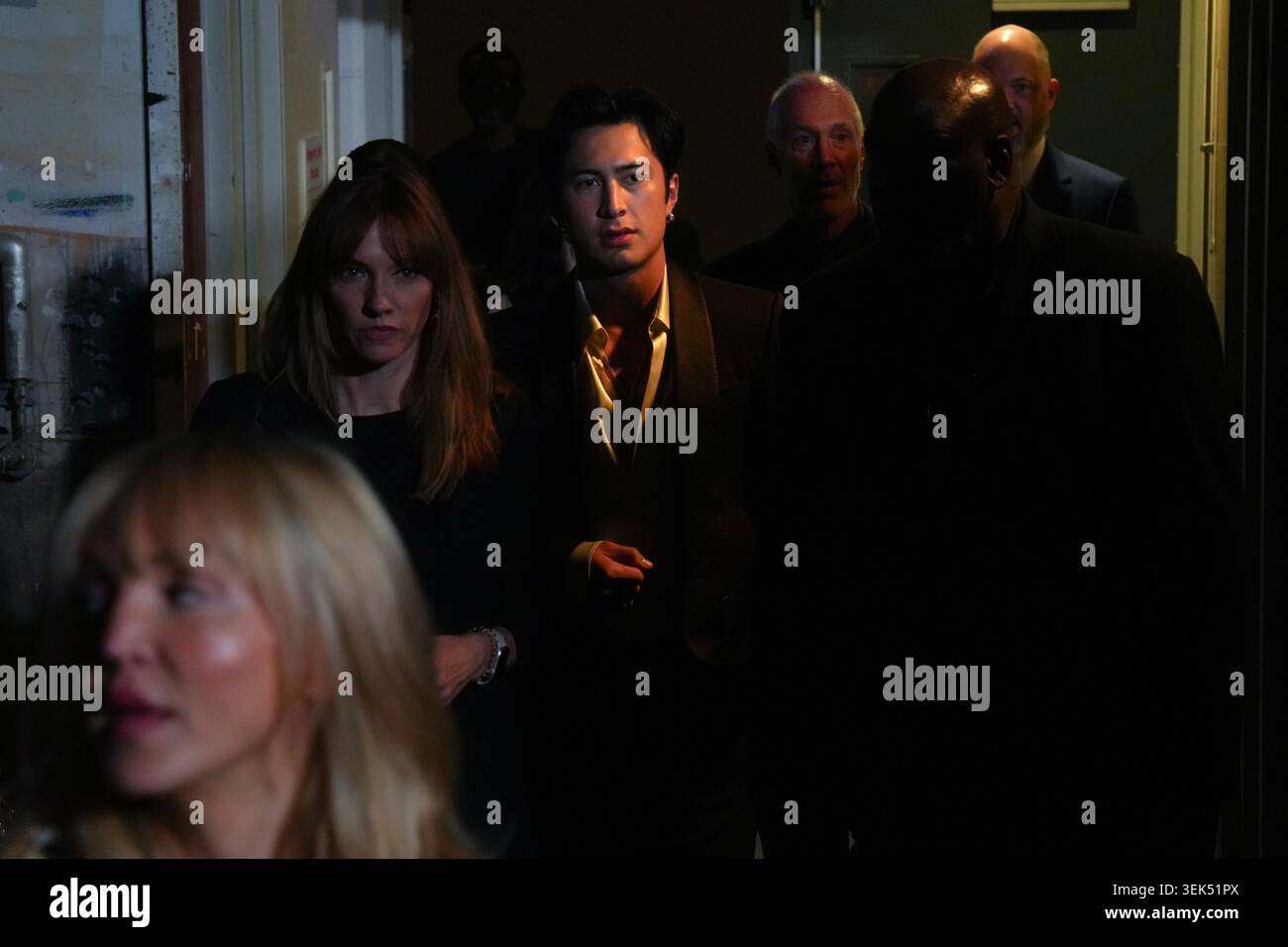 Hudson Williams arrives backstage before stepping onto the red carpet ...