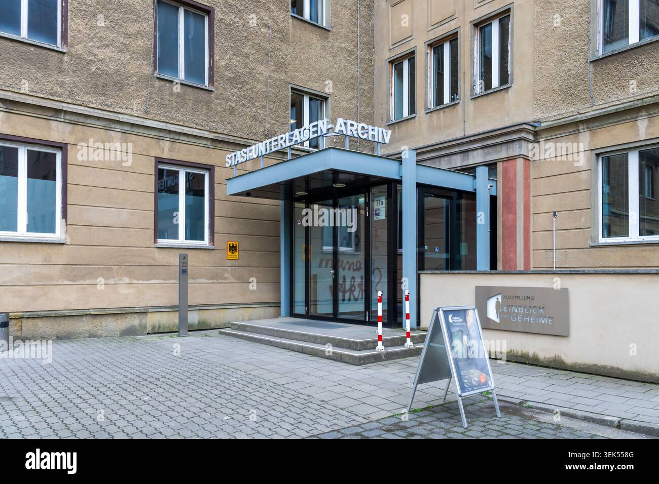 Entrance to the Stasi Records Archive on the grounds of the former ...