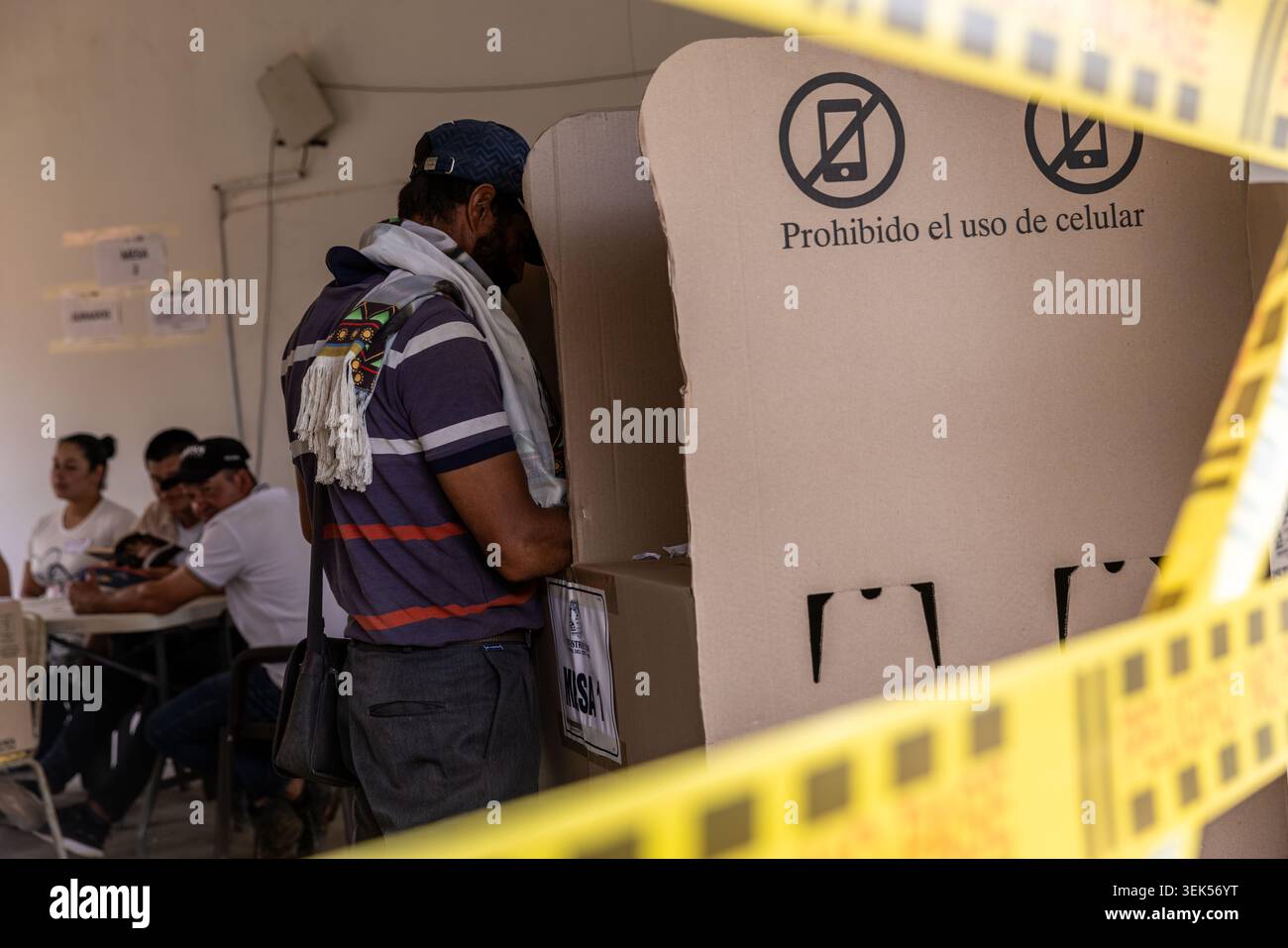 A Peasant votes in the rural area of Colombia during the first round of ...