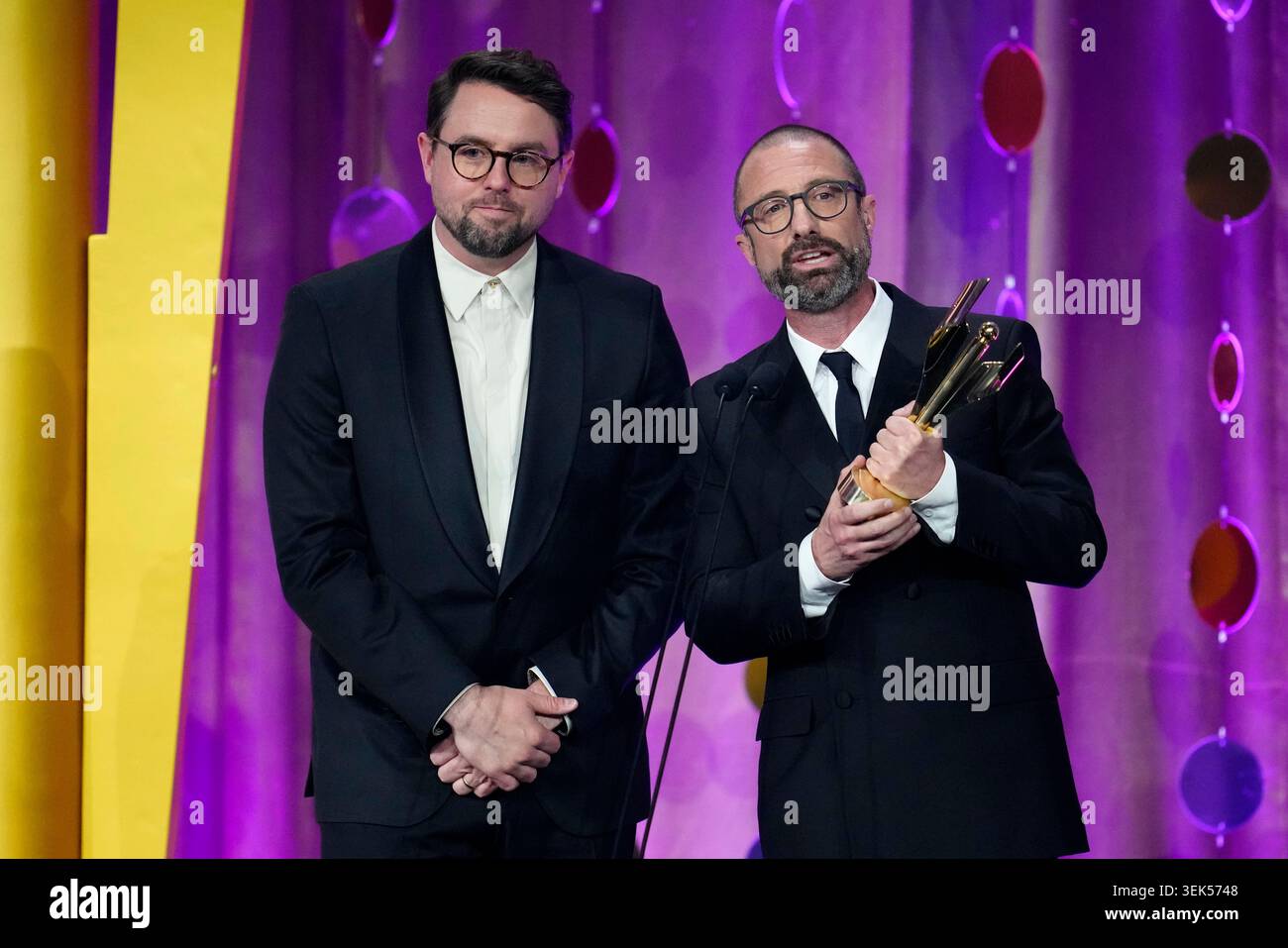 Heated Rivalry creator Jacob Tierney, right, and producer Brendan Brady ...