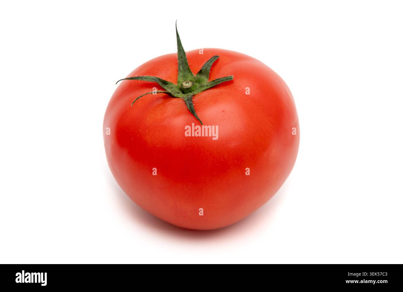 One single fresh red tomato isolated on white background Stock Photo ...