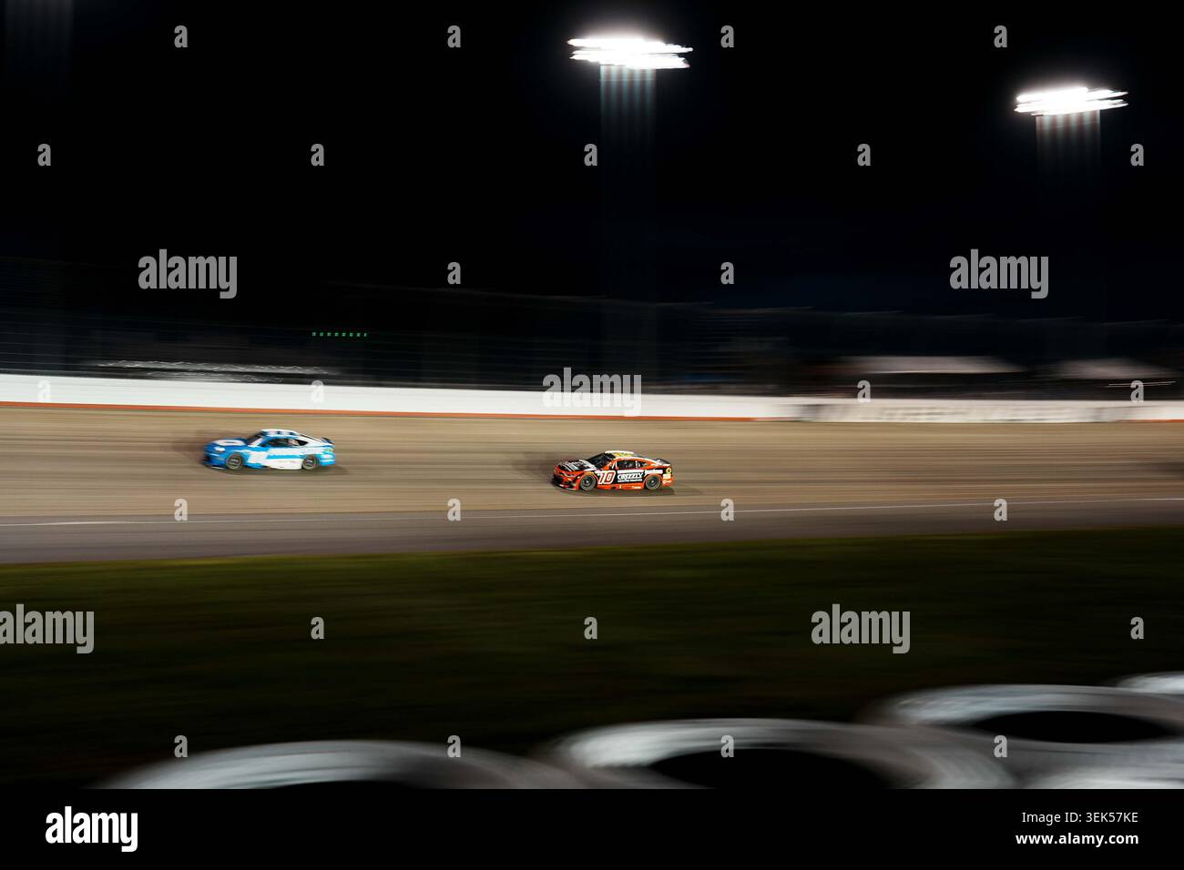 Ty Dillon (10) races around the track during a NASCAR Cup Series auto ...
