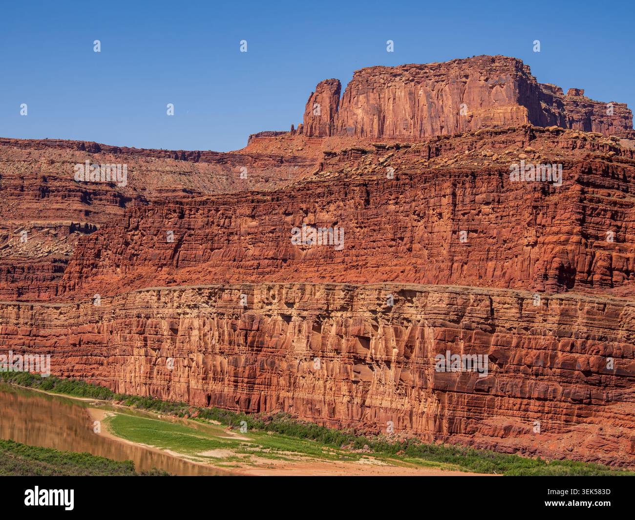 Moab, Utah May 15 2026 A massive red sandstone structure rises like an ...
