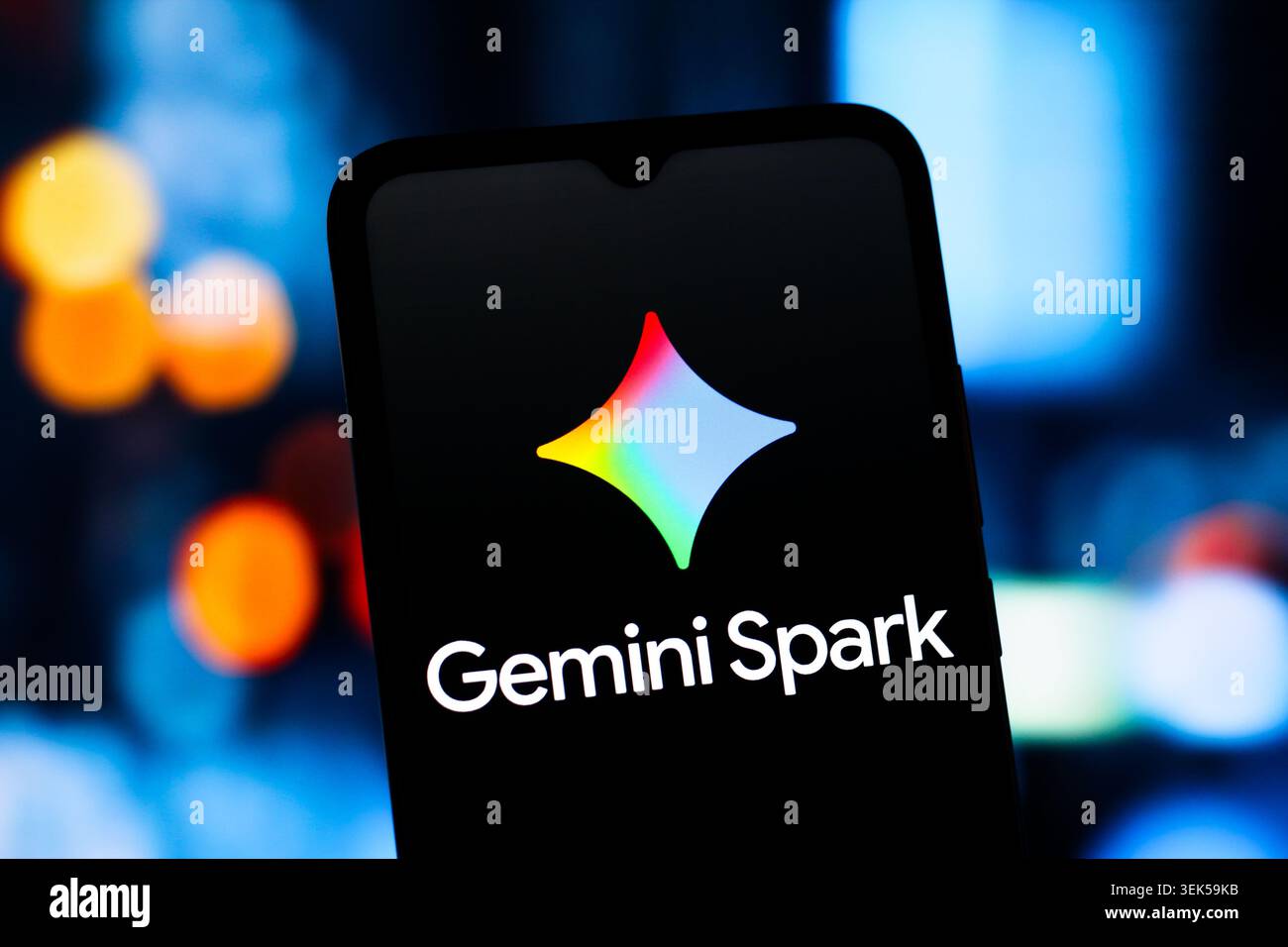 In this photo illustration, the Google Gemini Spark logo is seen ...