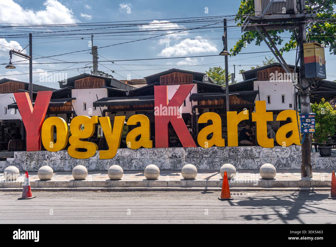 The vibrant Yogyakarta sign welcomes visitors to the city today ...