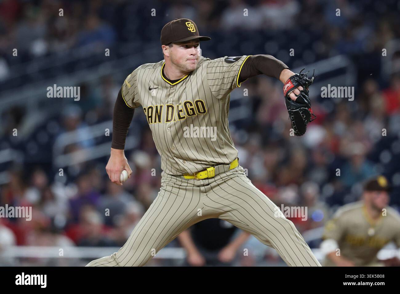 San Diego Padres pitcher Mason Miller throws during a baseball game ...