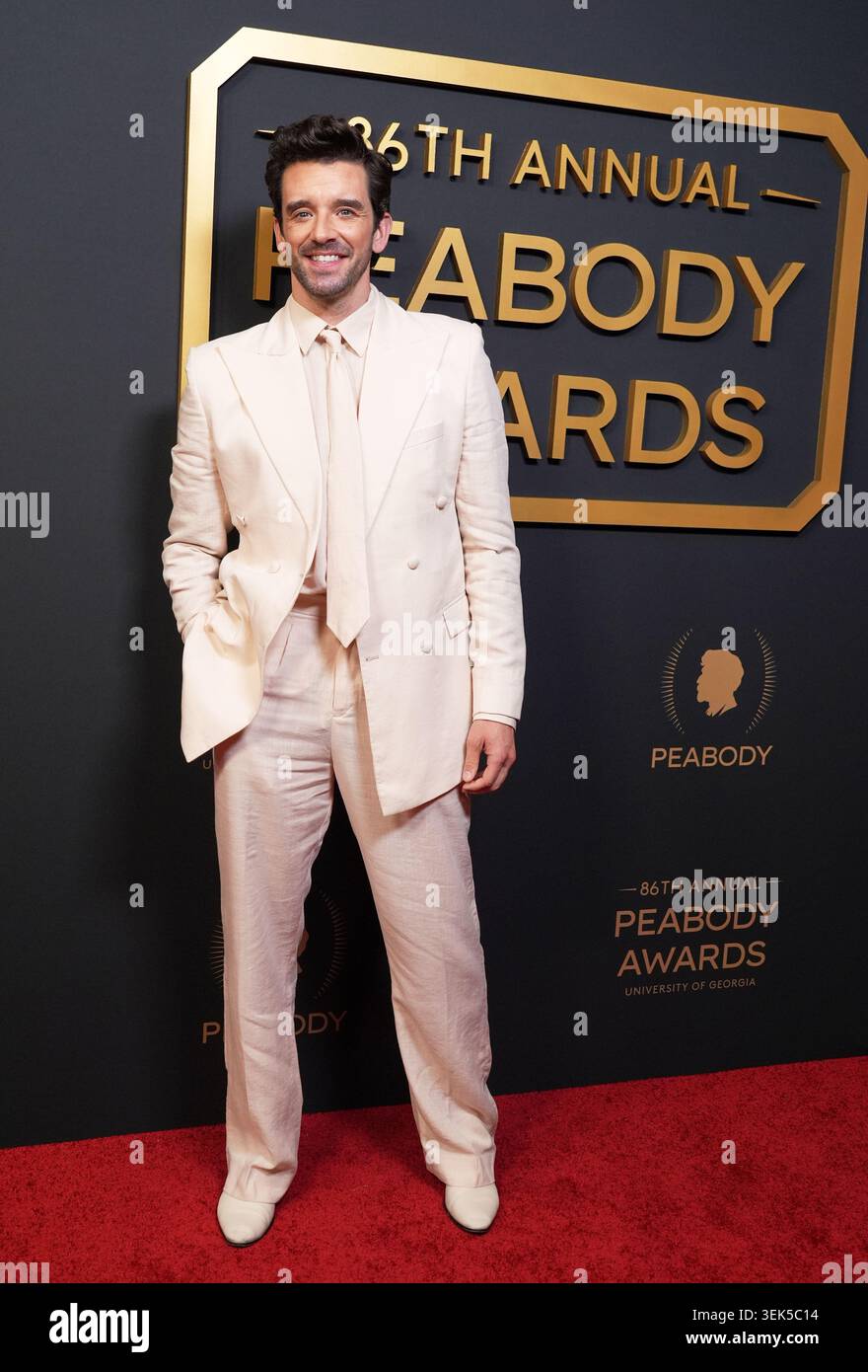 Actor Michael Urie arrives at the 86th annual Peabody Awards on Sunday ...