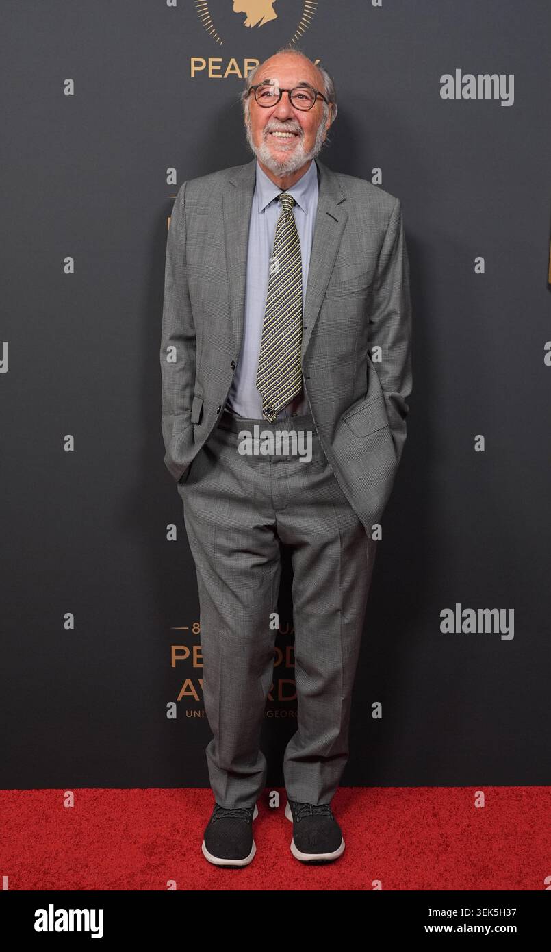 James L. Brooks arrives at the 86th annual Peabody Awards on Sunday ...