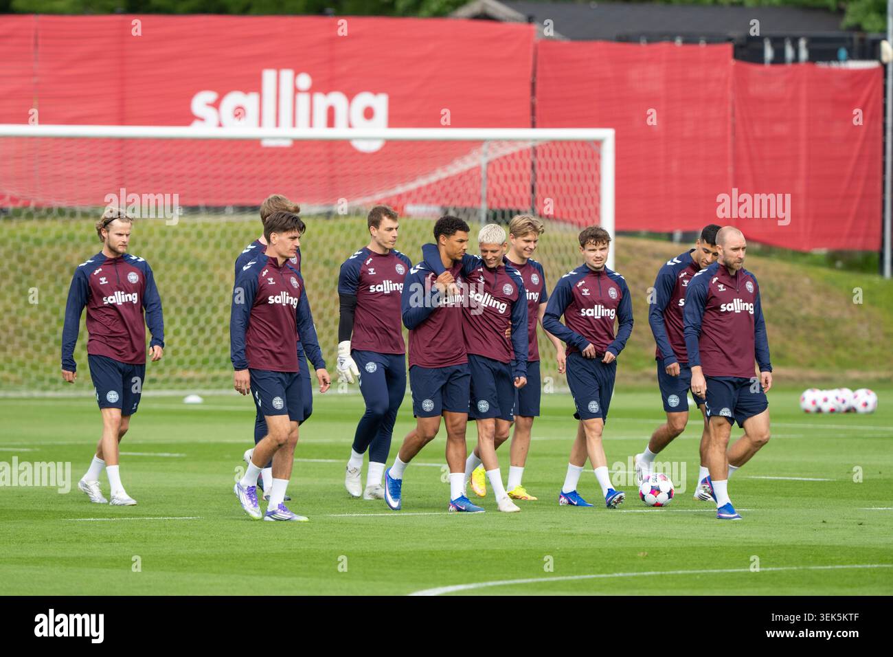 The national football team is gathered and training in Helsingoer on ...
