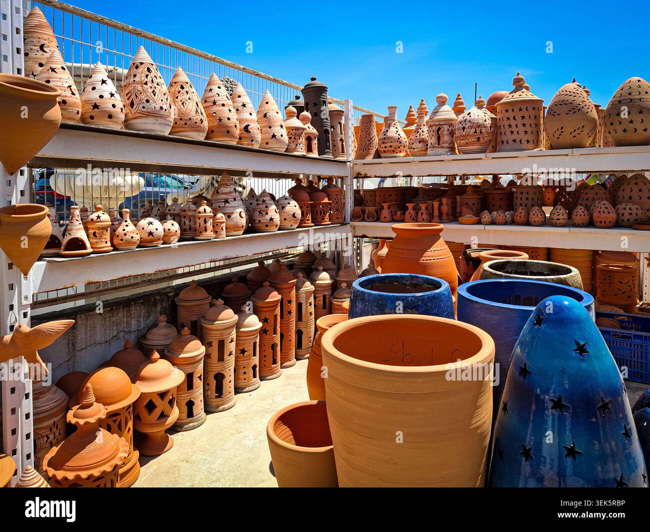 Gata de Gorgos, SPAIN - May 20, 2026.The outdoor pottery market ...