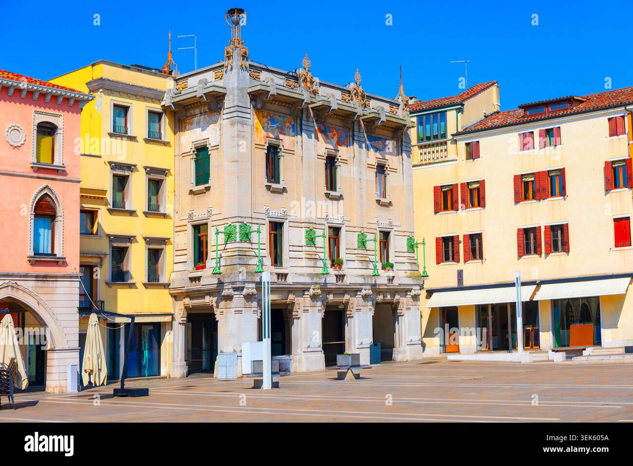 Piazza Ferretto in Mestre, Italy, showcases the stunning historic ...