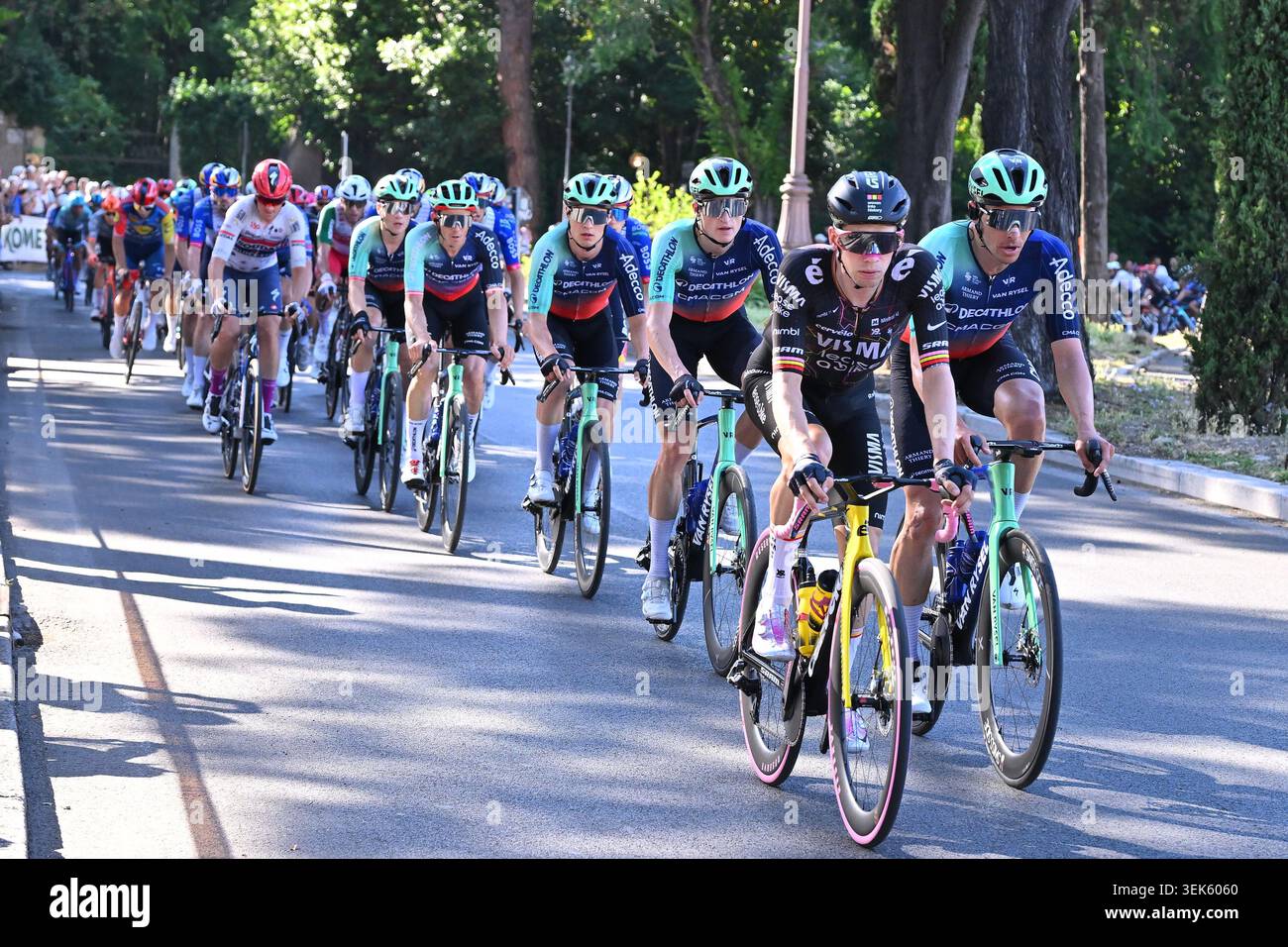 The peloton competing during the 109th Giro d'Italia 2026, Stage 21, at ...