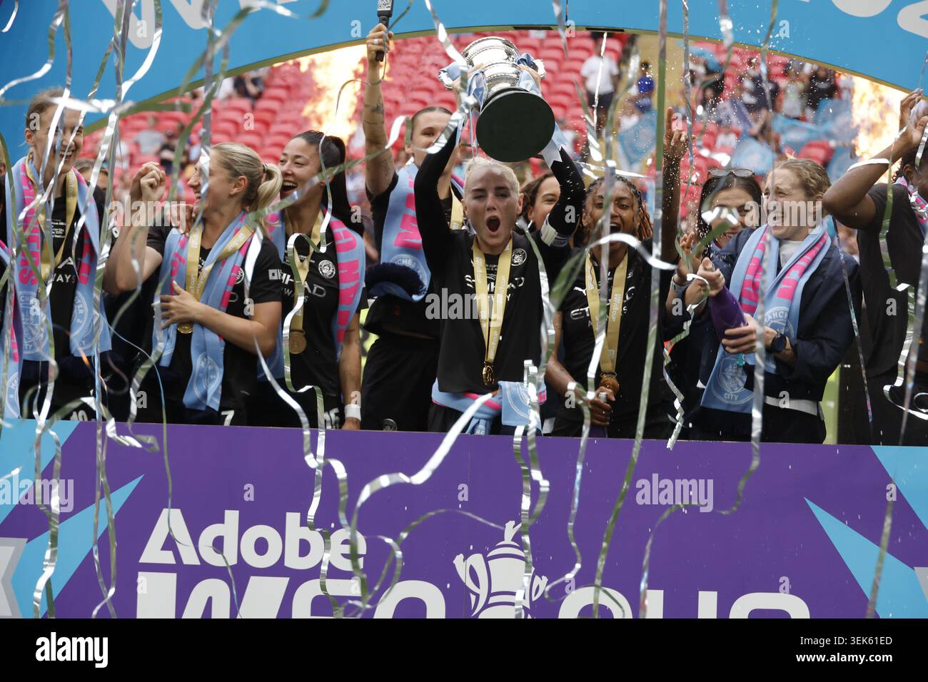 LONDON, ENGLAND -Alex Greenwood of Manchester City WFC with Trophy ...